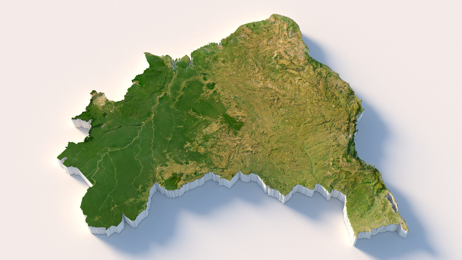 Brazil Terrain Map - 3D Model by 3dstudio