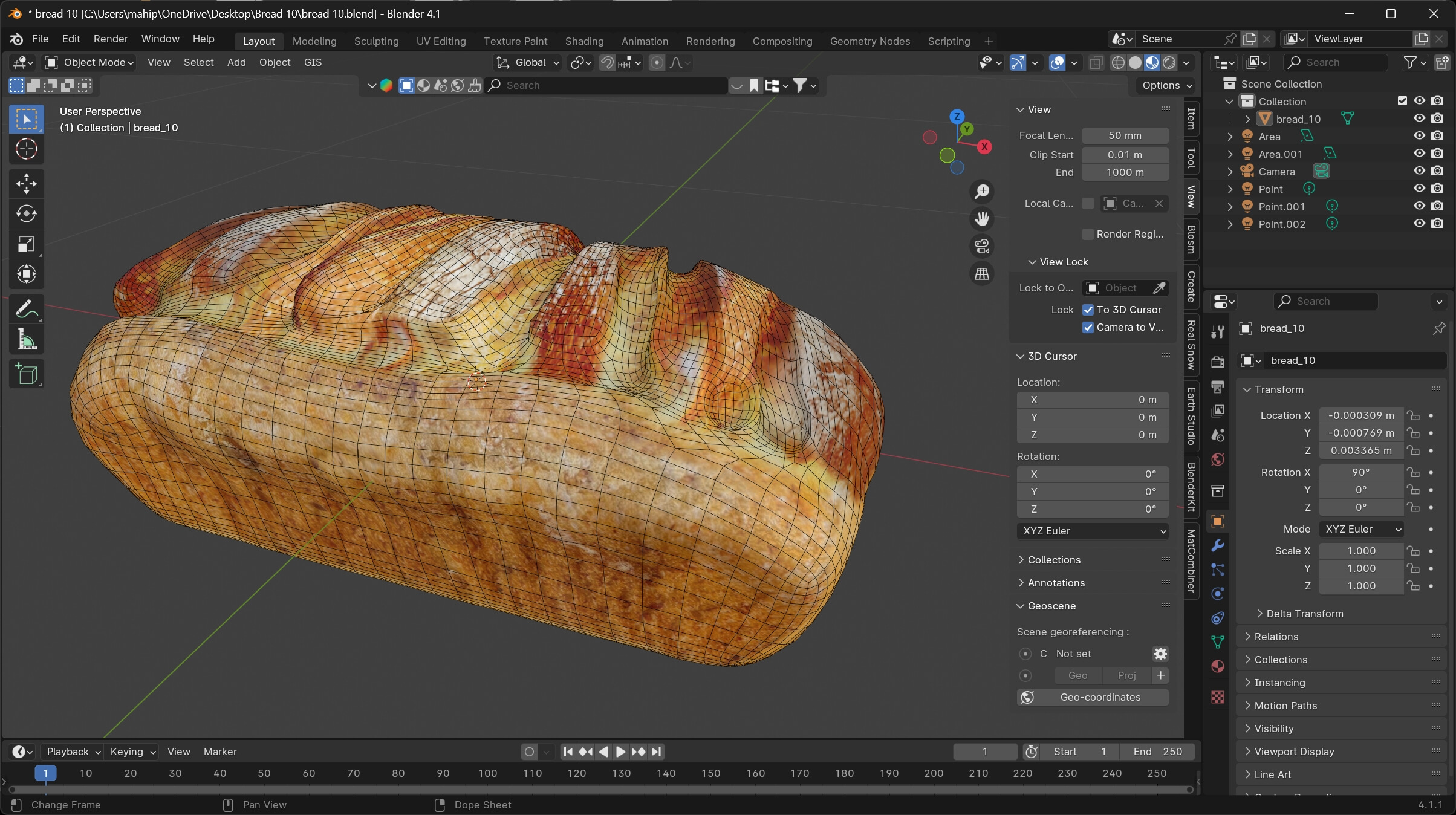 Bread 10 3D Model by 3dstudio