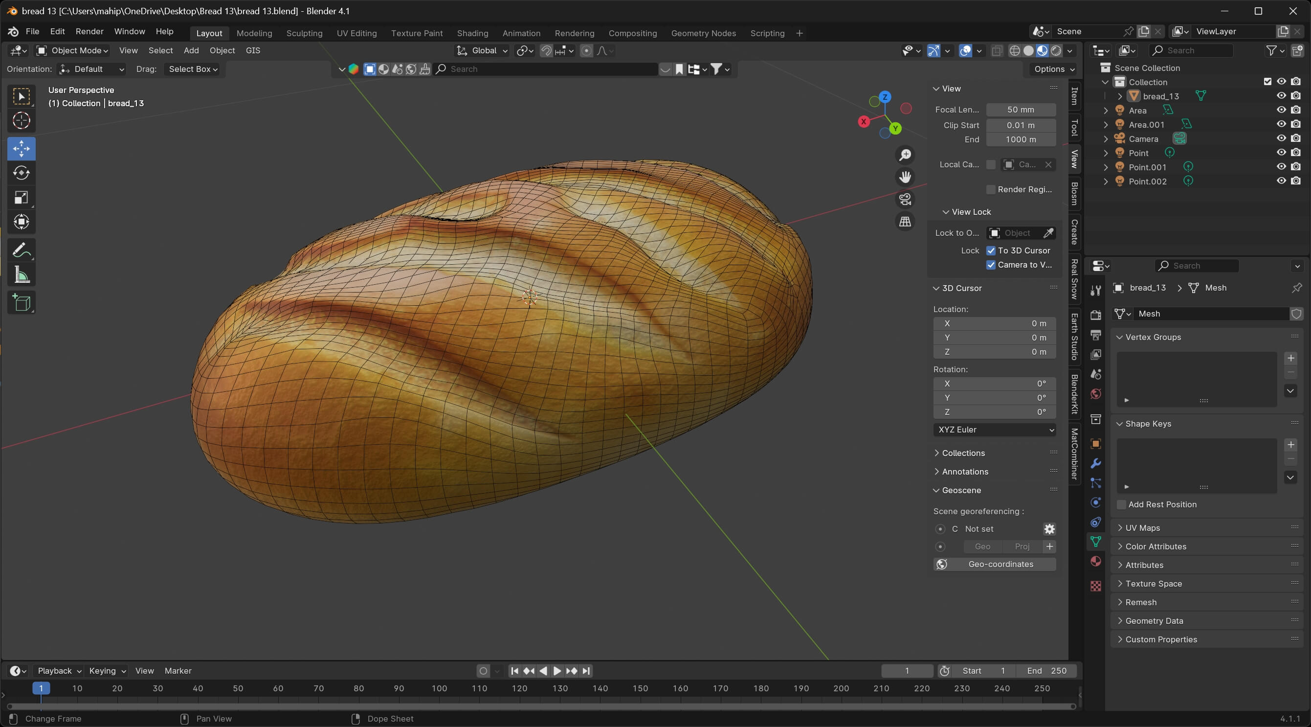 Bread 13 3D Model by 3dstudio