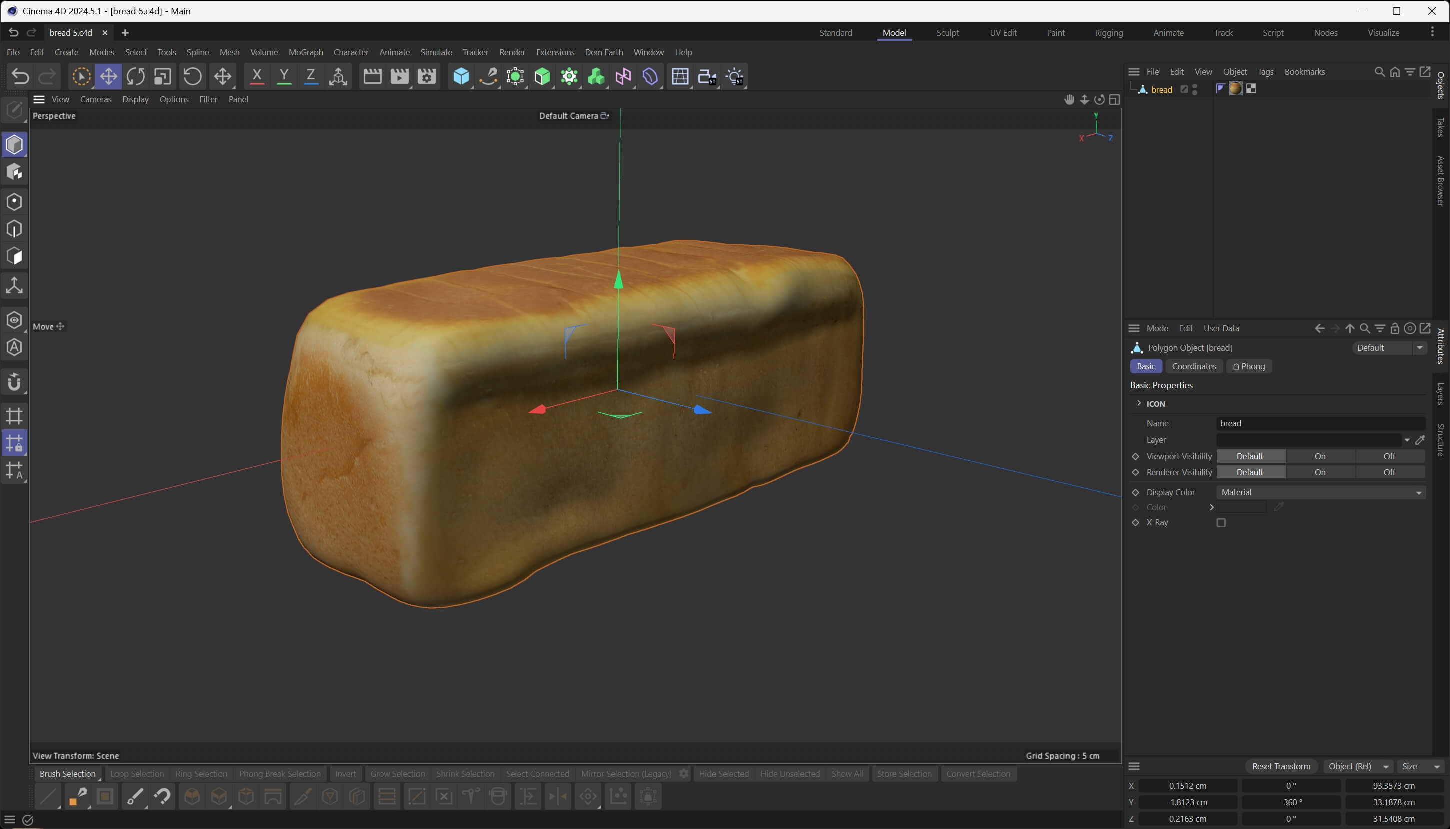 Bread 5 3D Model by 3dstudio