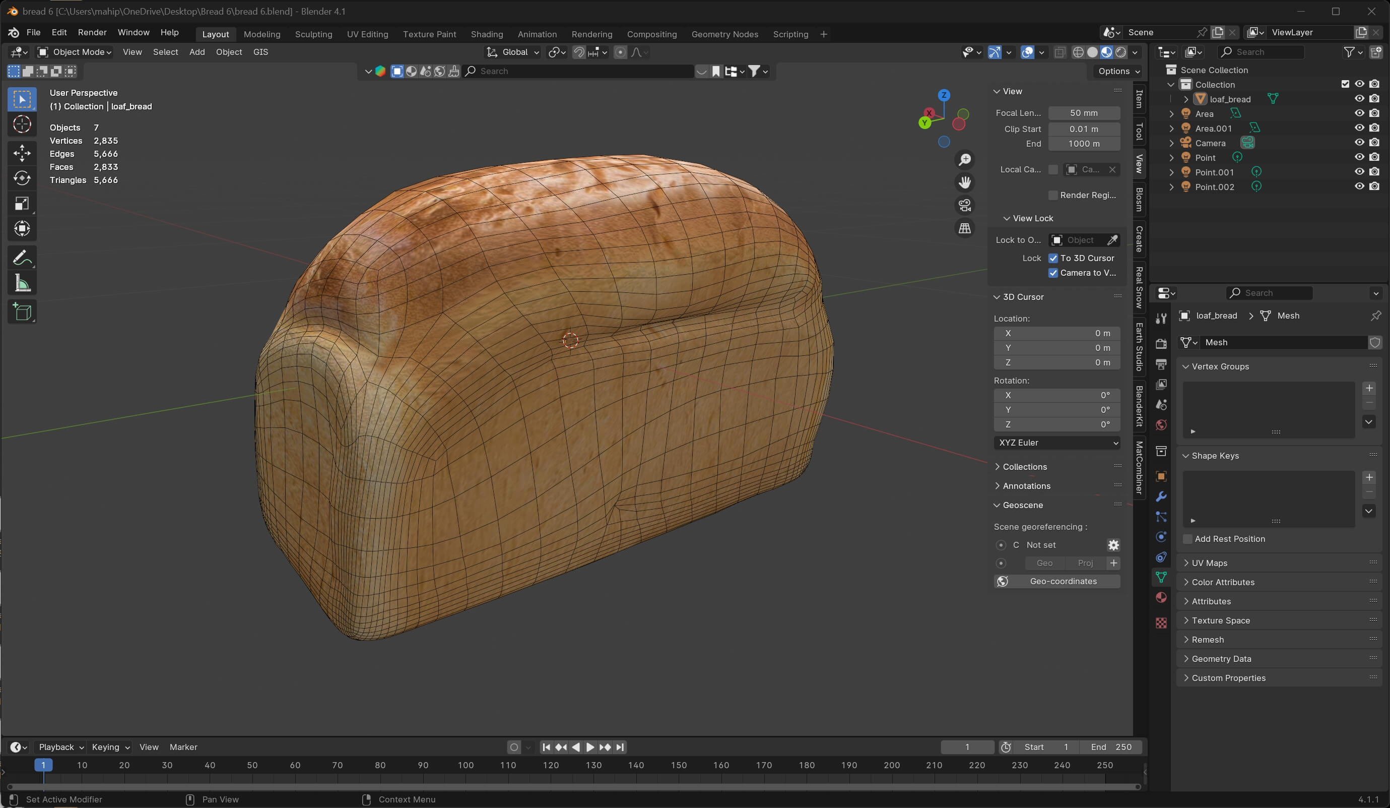 Bread 6 3D Model by 3dstudio