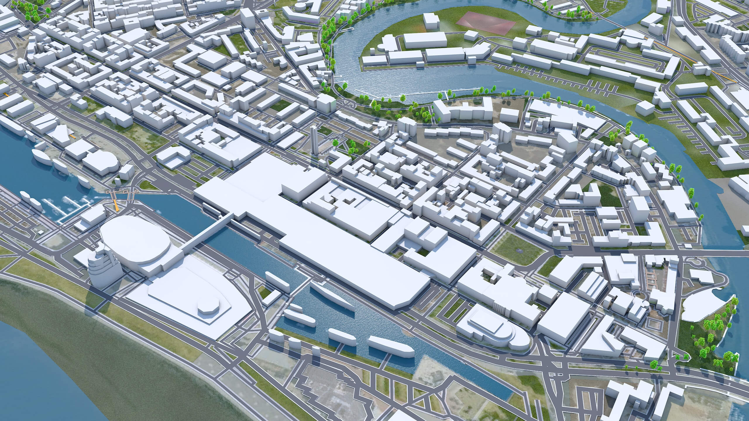 Bremerhaven City Germany 3D Model 25km by 3dstudio