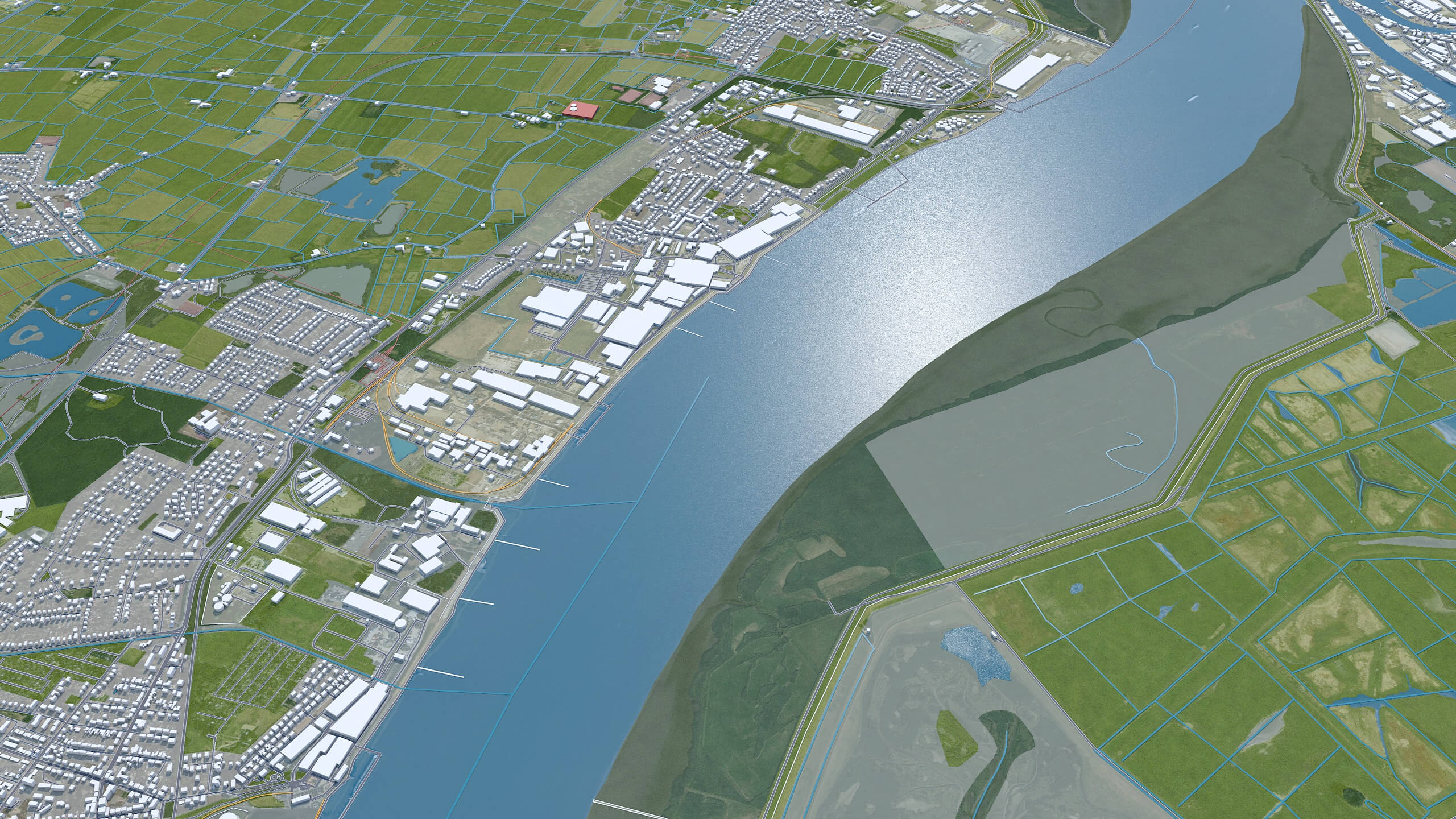 Bremerhaven City Germany 3D Model 25km by 3dstudio