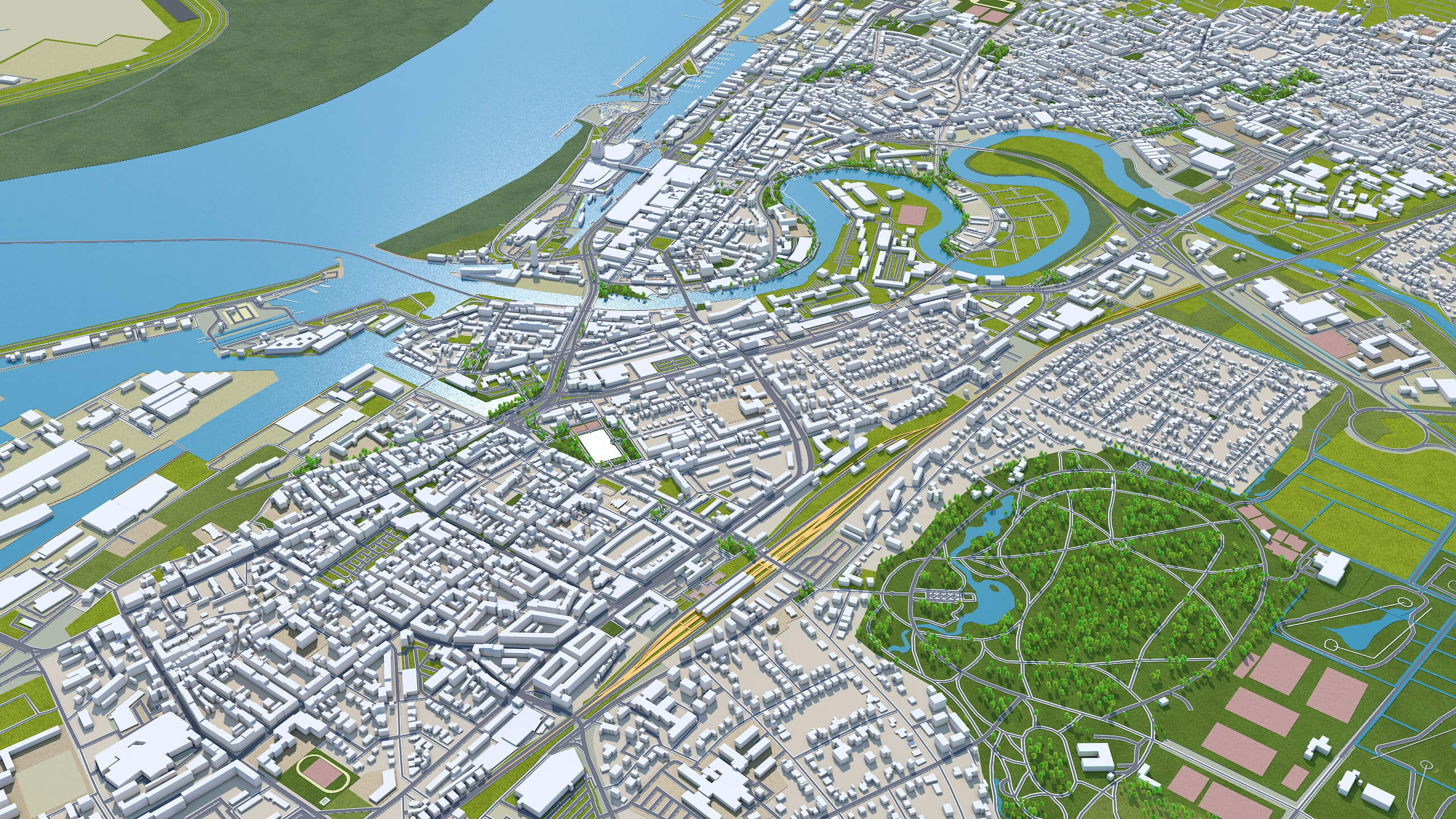 Bremerhaven City Germany 3D Model 25km by 3dstudio