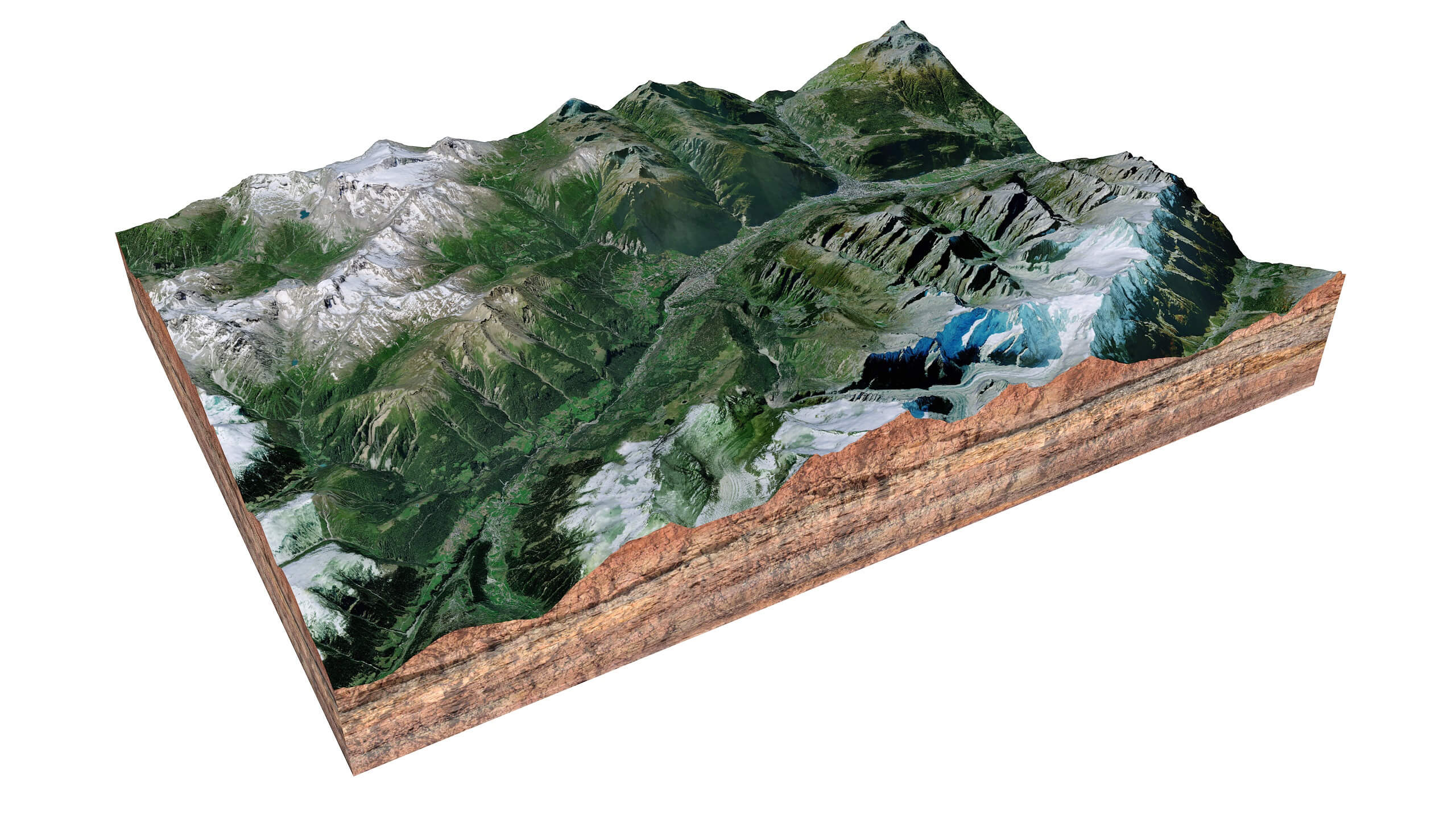Brig Alps Switzerland Terrain 3D Model by 3dstudio
