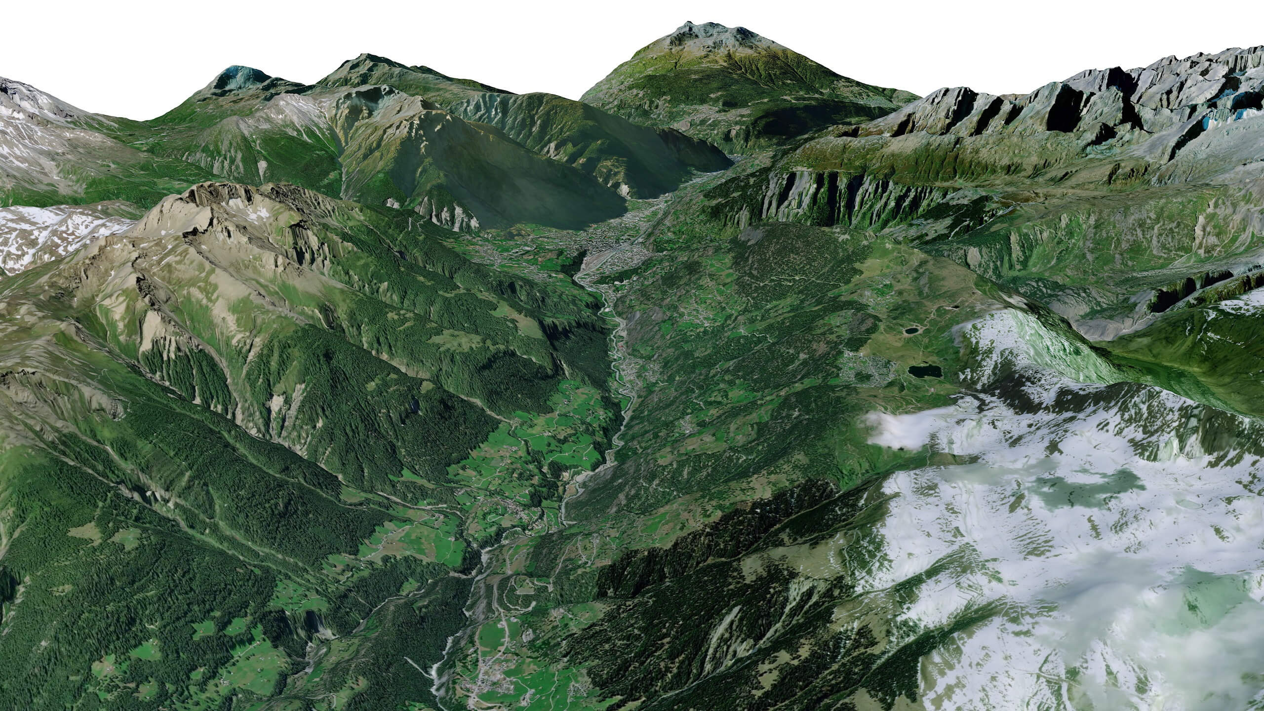 Brig Alps Switzerland Terrain 3D Model by 3dstudio