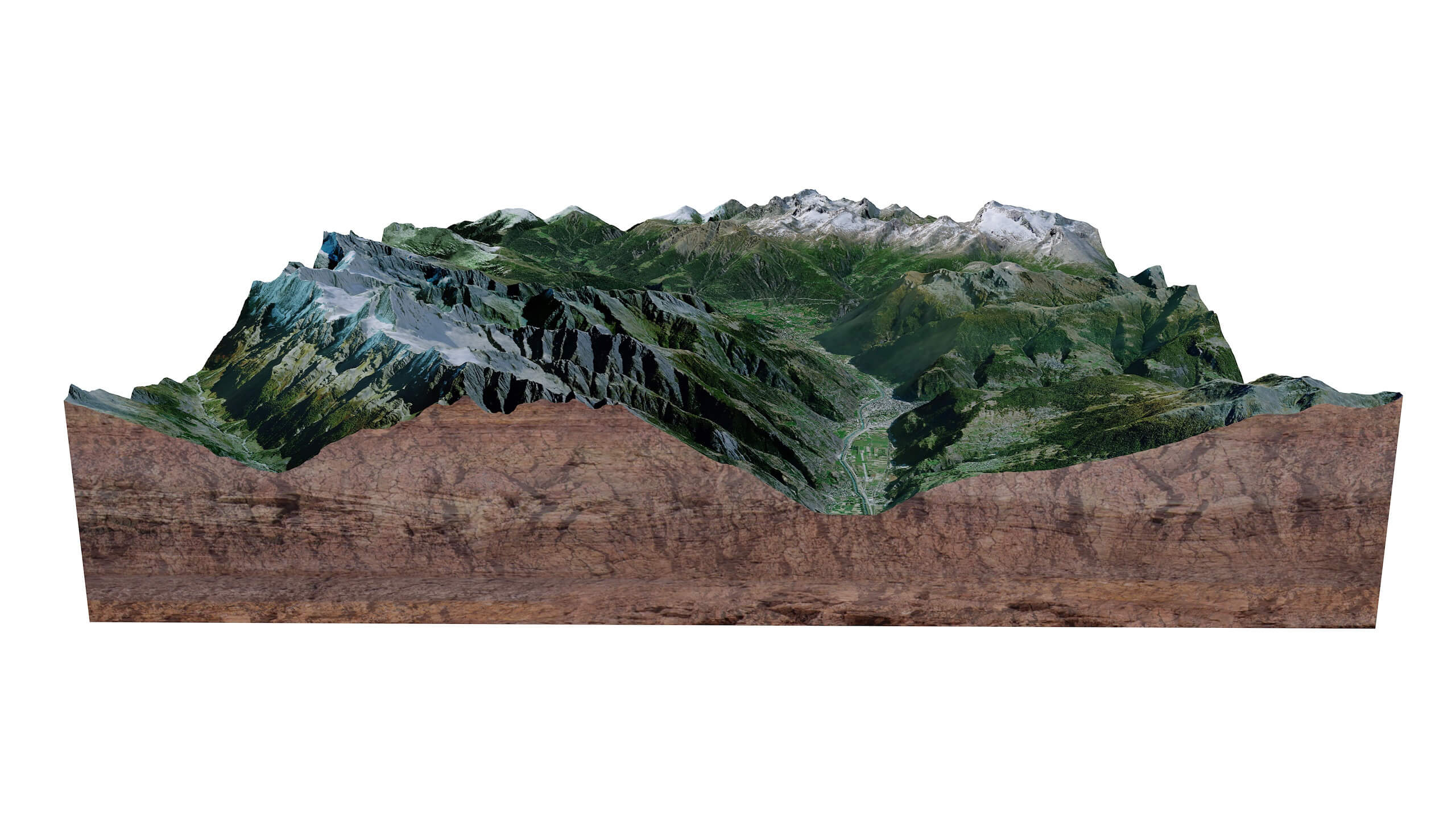 Brig Alps Switzerland Terrain 3D Model by 3dstudio
