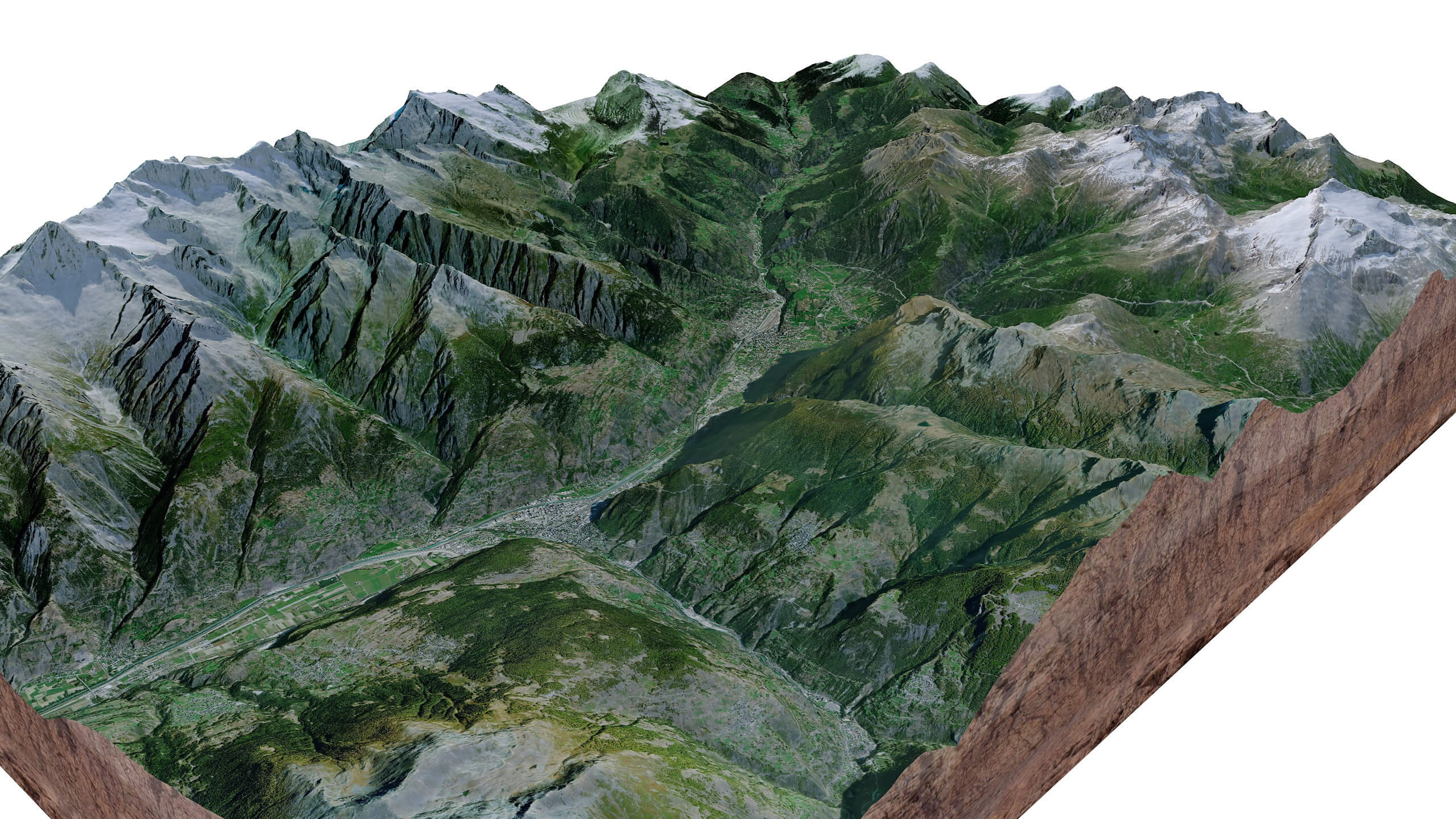 Brig Alps Switzerland Terrain 3D Model by 3dstudio