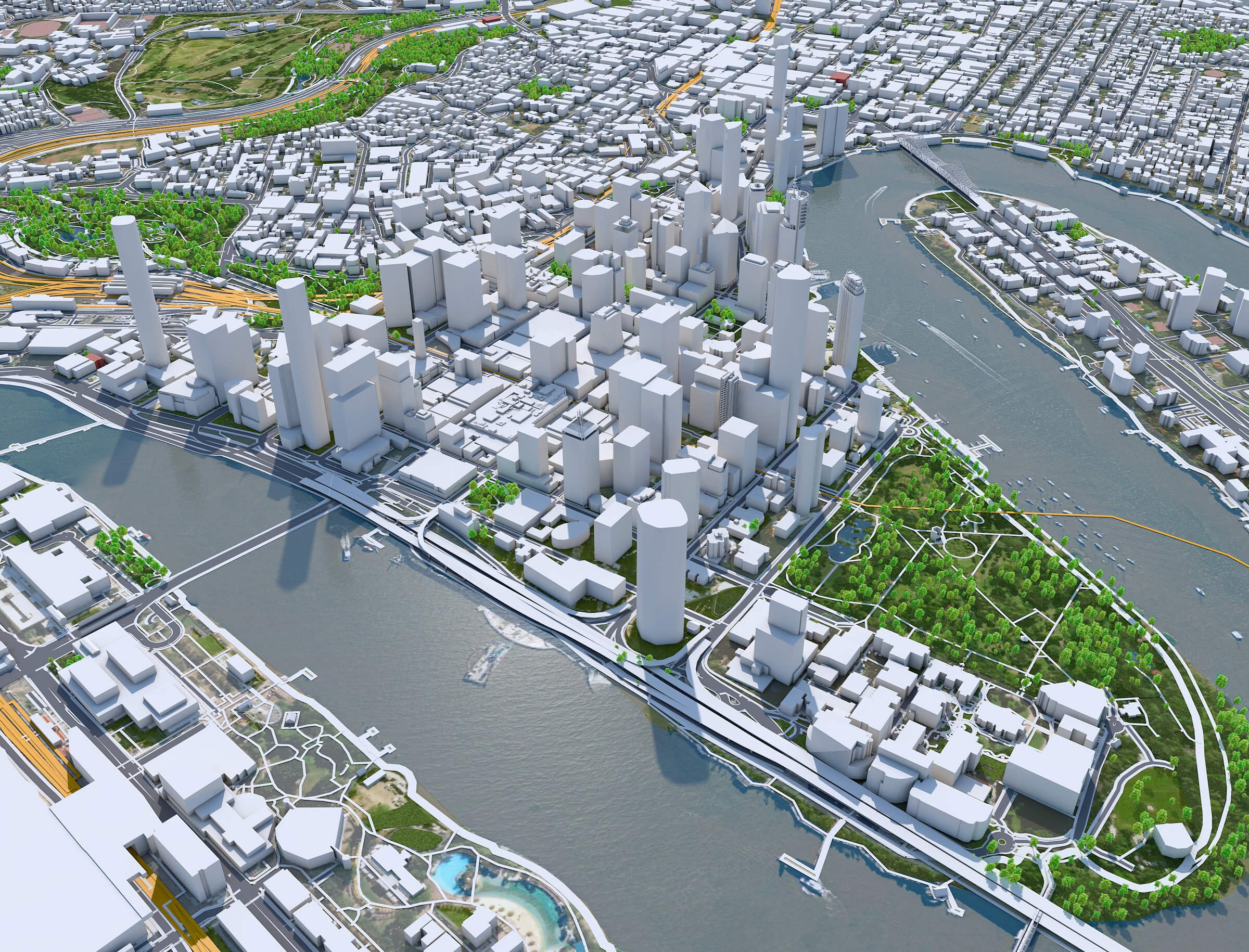 Brisbane Australia 50km - 3D Model by 3dstudio