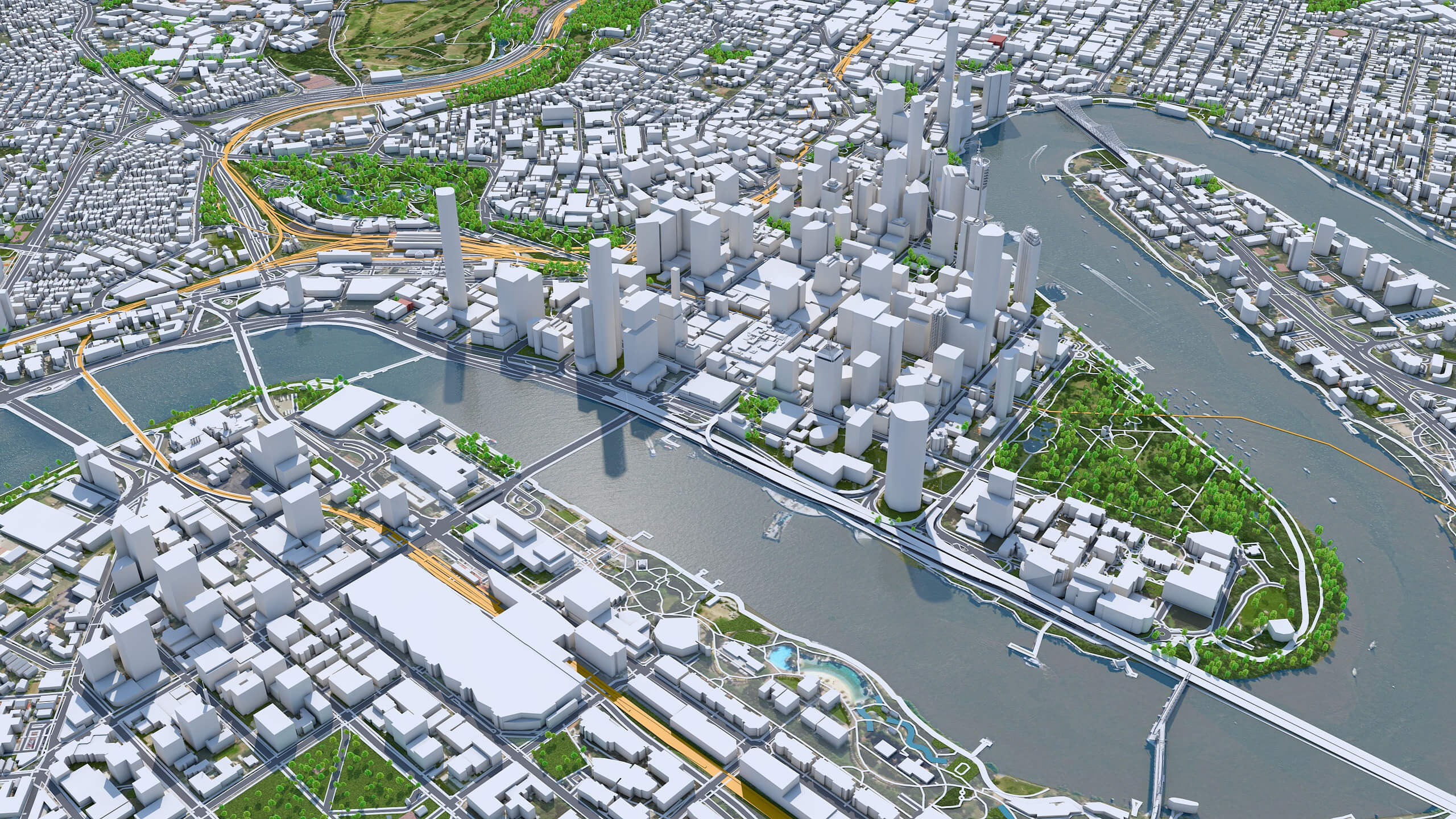 Brisbane Australia 50km - 3D Model by 3dstudio