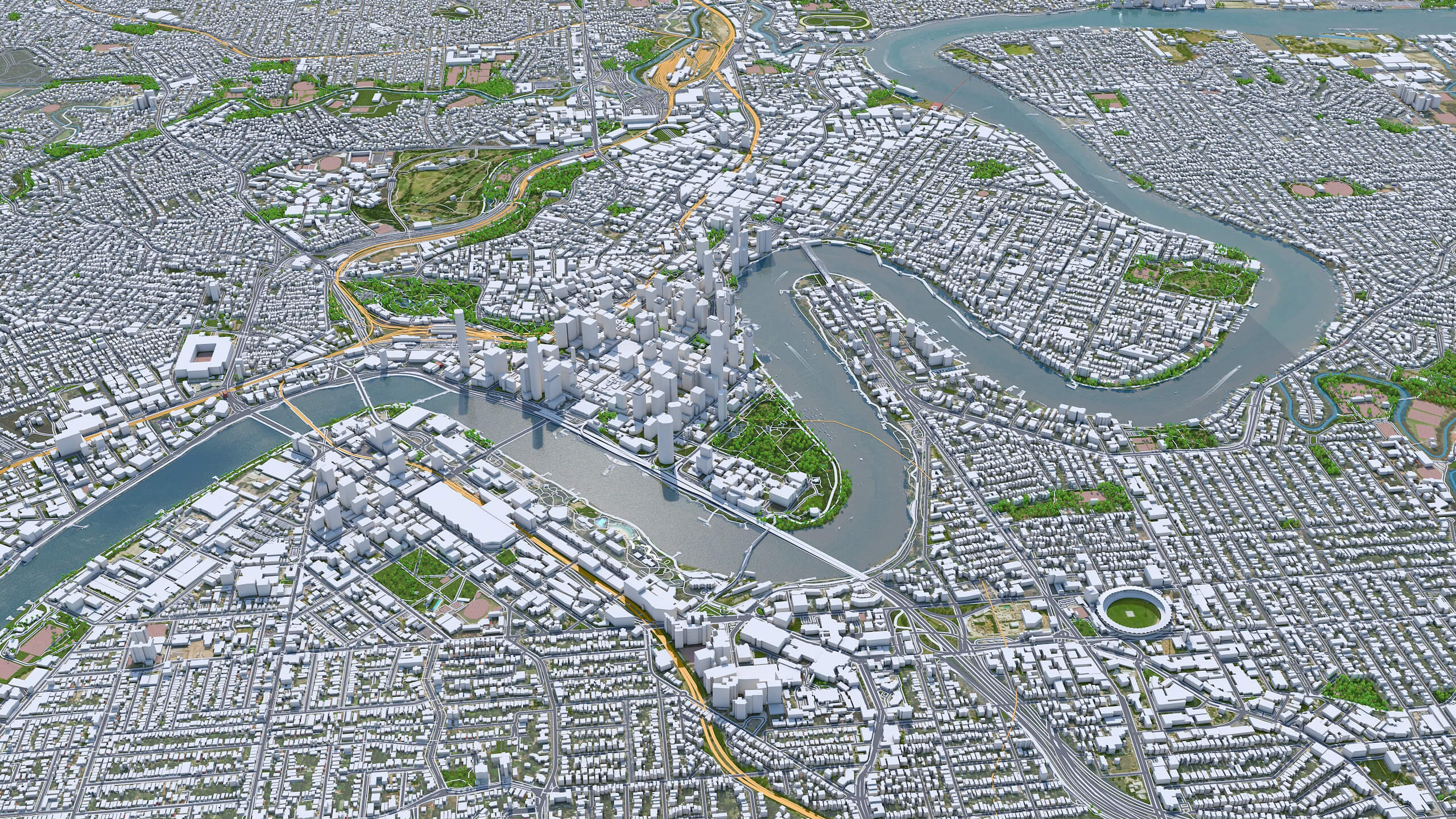 Brisbane Australia 50km - 3D Model by 3dstudio