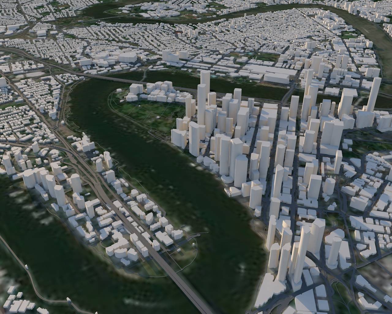 Brisbane Australia - 3D Model by 3dstudio