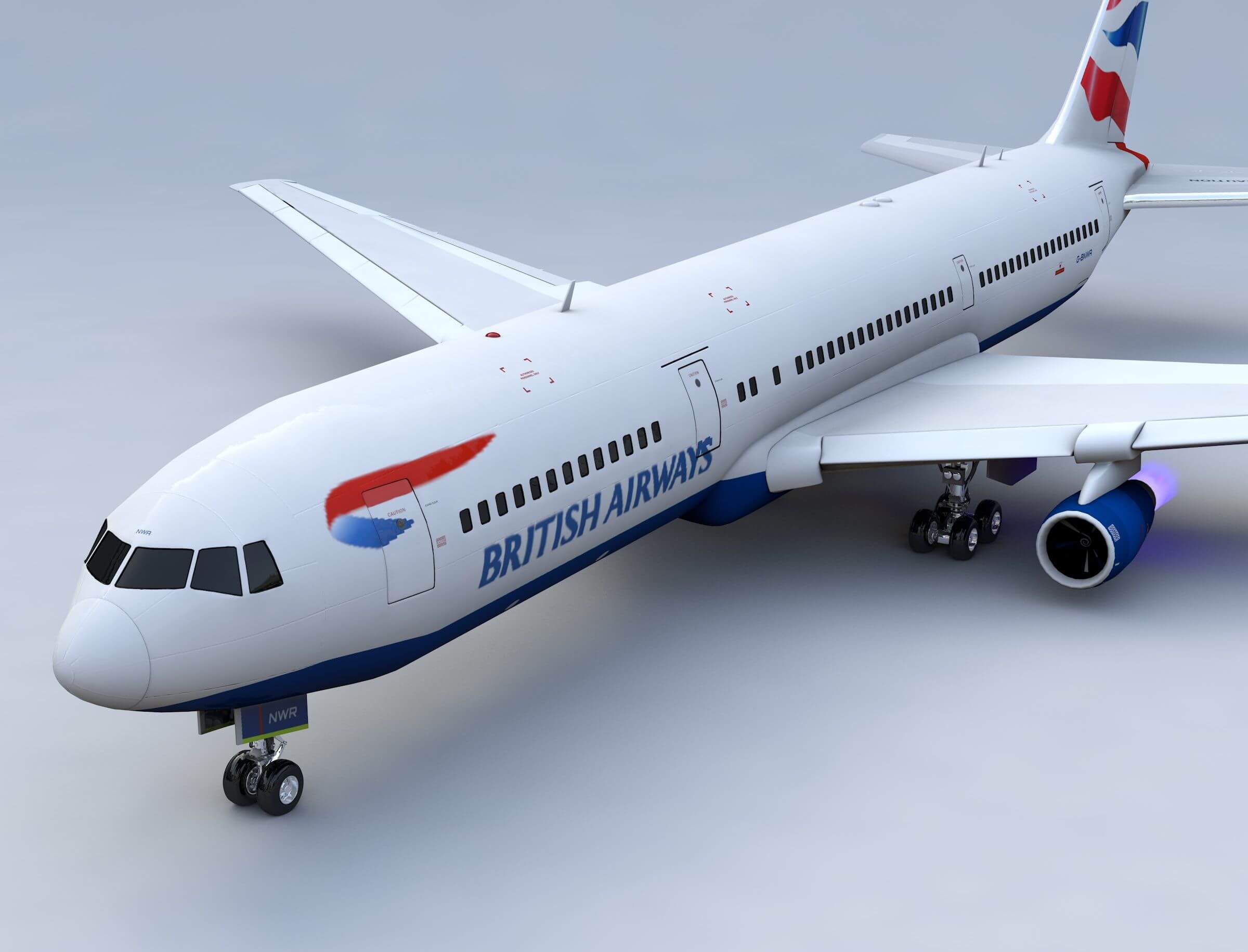 British Airways 767 - 3D Model by 3dstudio