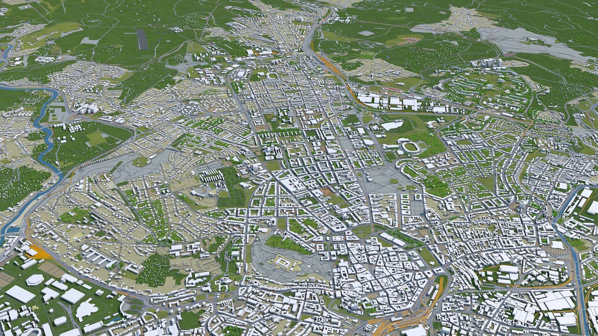 Brno Czech Republic 40km - 3D Model by 3dstudio