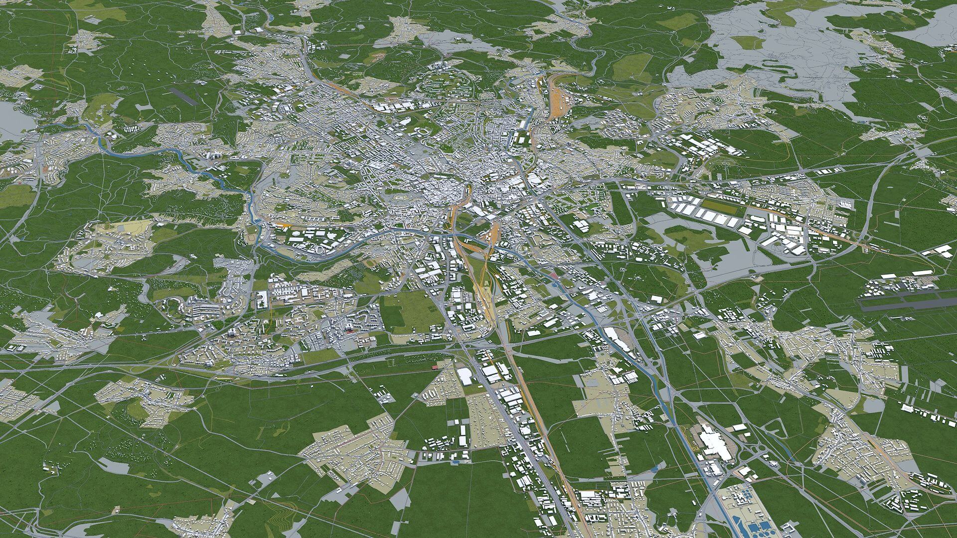 Brno Czech Republic 40km - 3D Model by 3dstudio