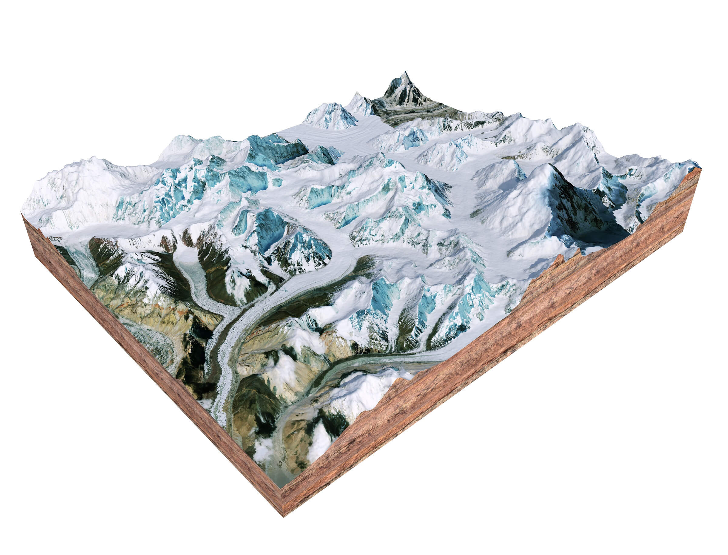 Broad Peak Mountain Pakistan Terrain 3D Model by 3dstudio