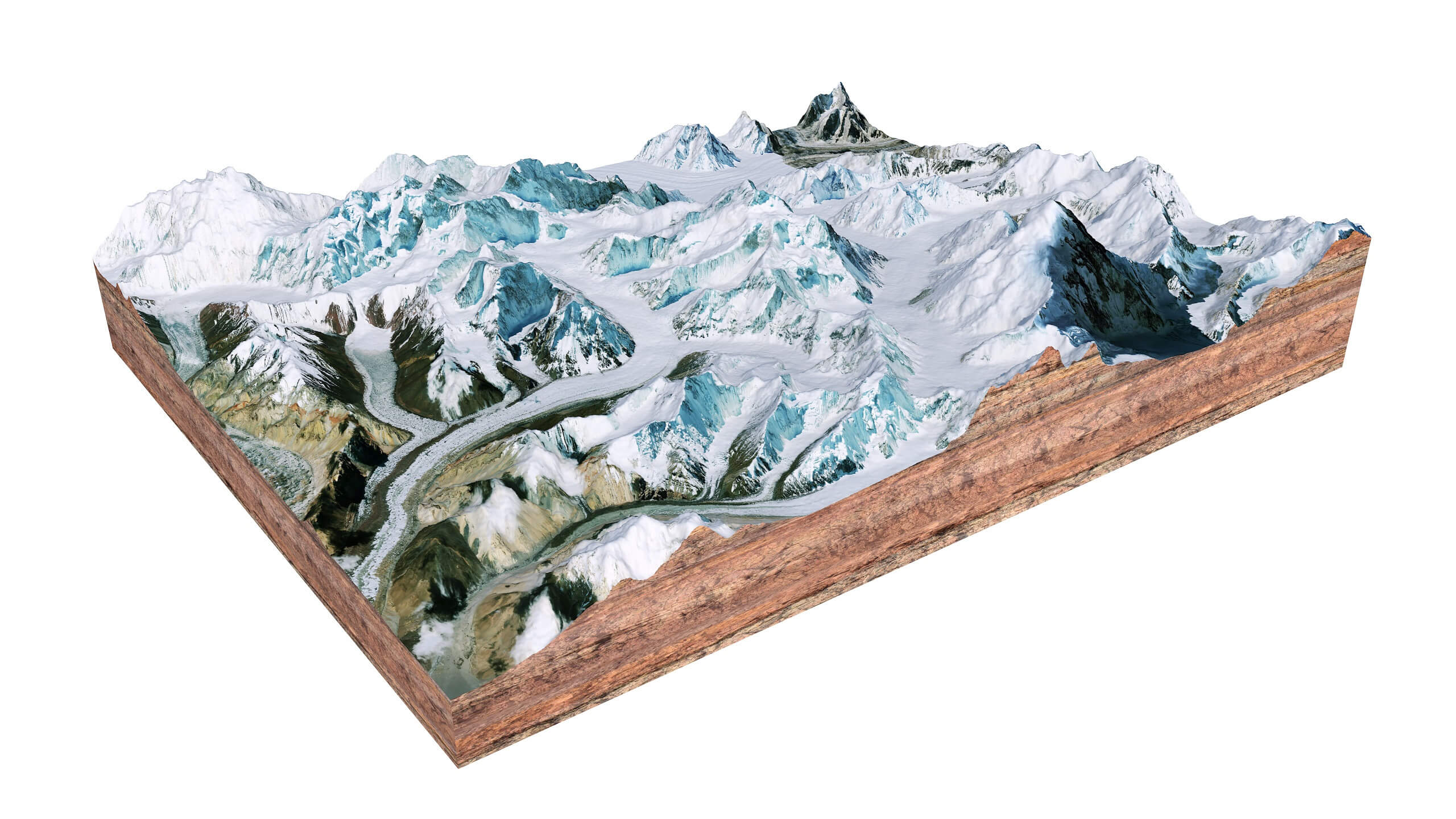 Broad Peak Mountain Pakistan Terrain 3D Model by 3dstudio