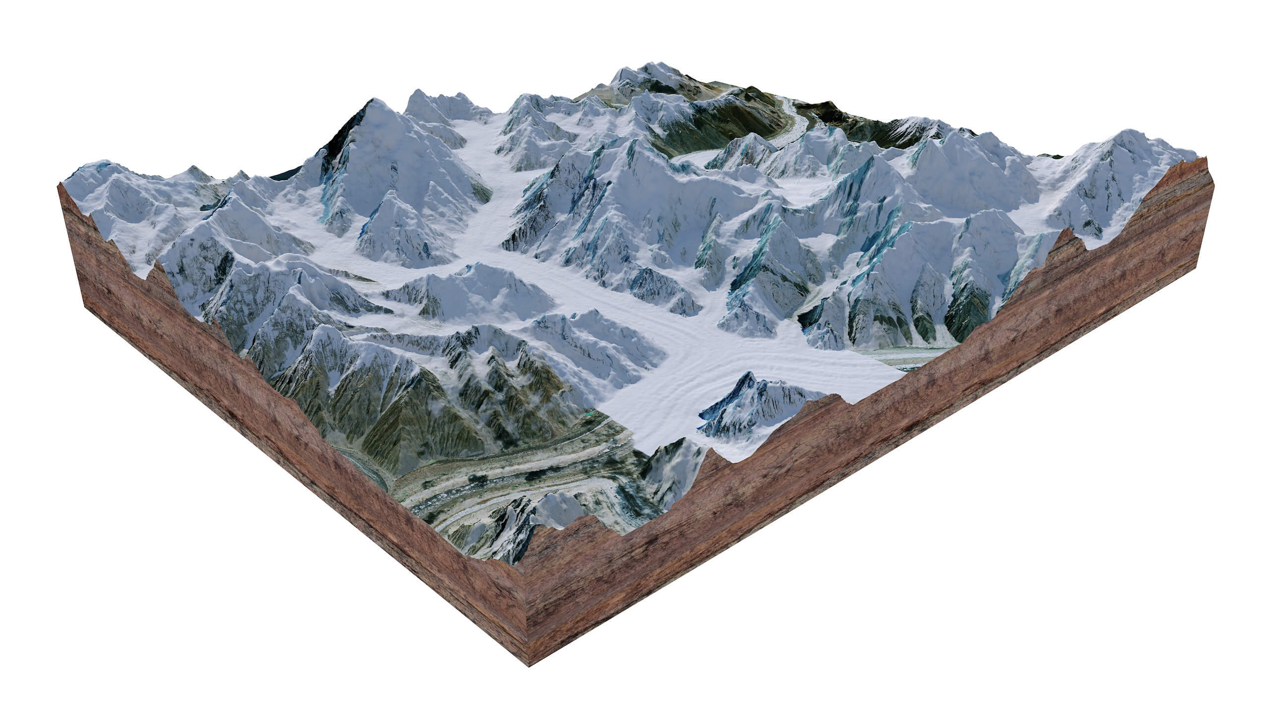 Broad Peak Mountain Pakistan Terrain 3D Model by 3dstudio