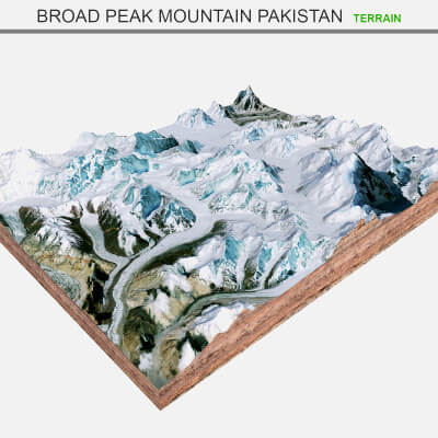 Broad Peak Mountain Pakistan Terrain 3D Model by 3dstudio