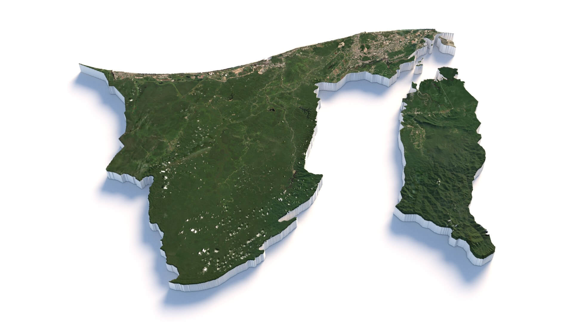 Brunei Terrain Map - 3D Model by 3dstudio