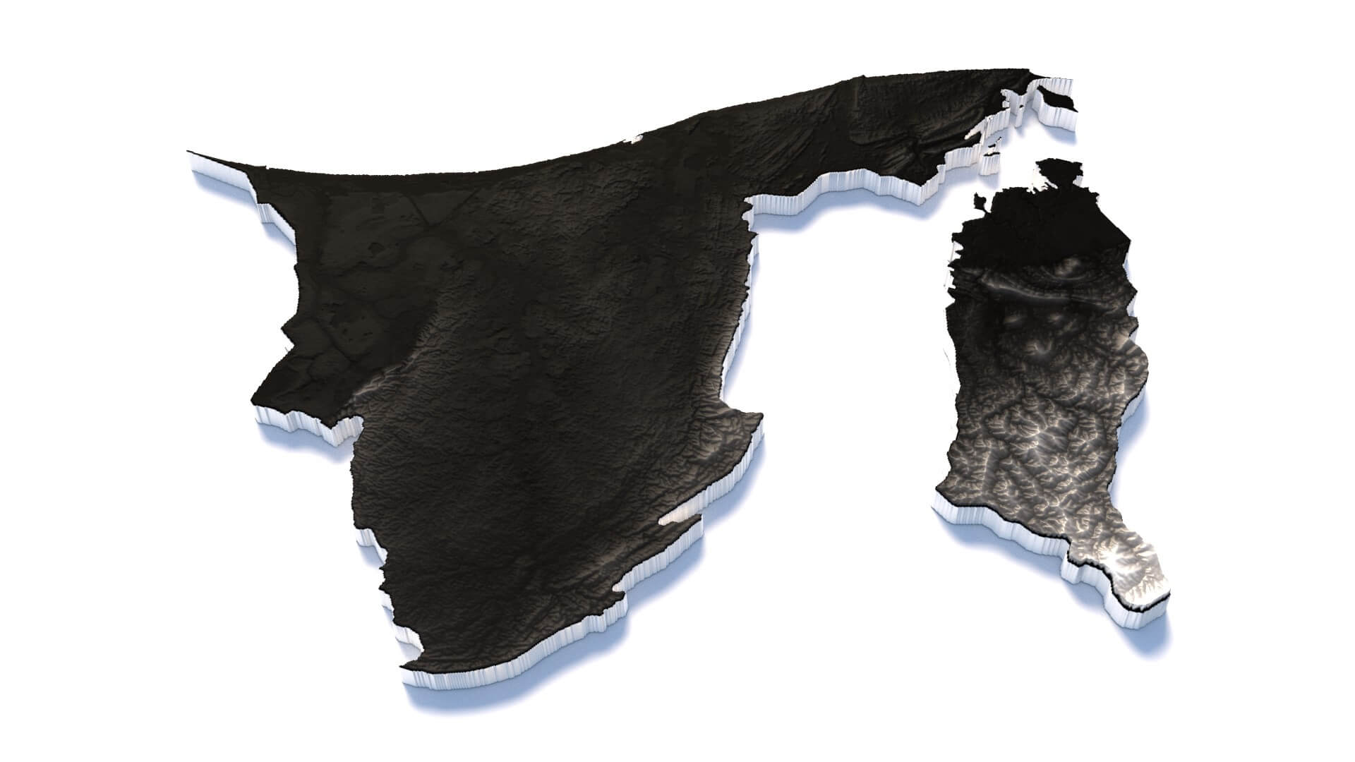 Brunei Terrain Map - 3D Model by 3dstudio