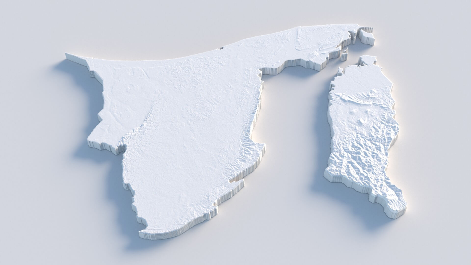 Brunei Terrain Map - 3D Model by 3dstudio