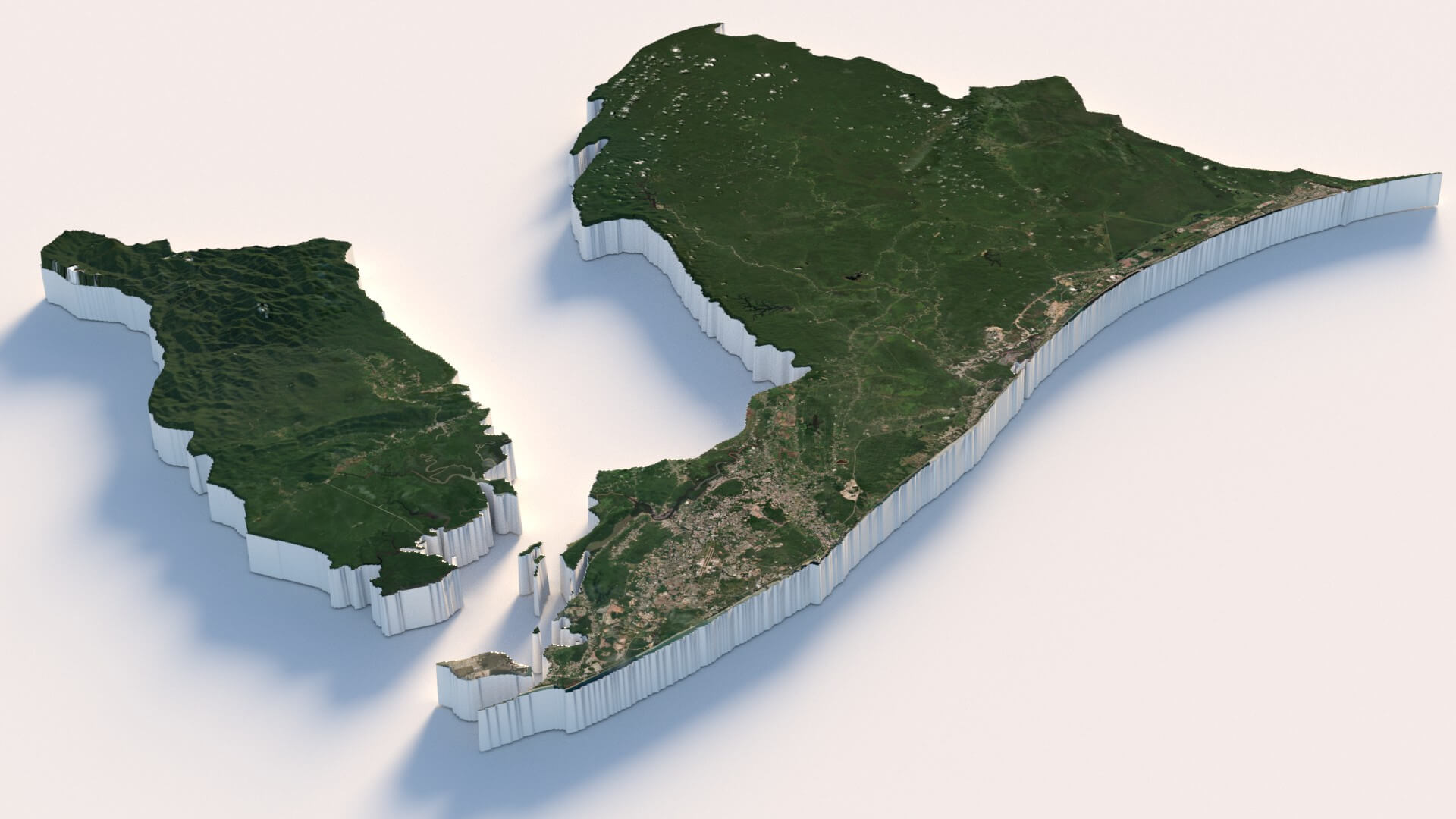 Brunei Terrain Map - 3D Model by 3dstudio