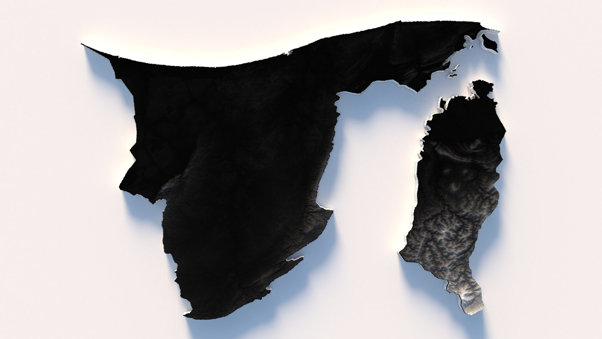 Brunei Terrain Map - 3D Model by 3dstudio