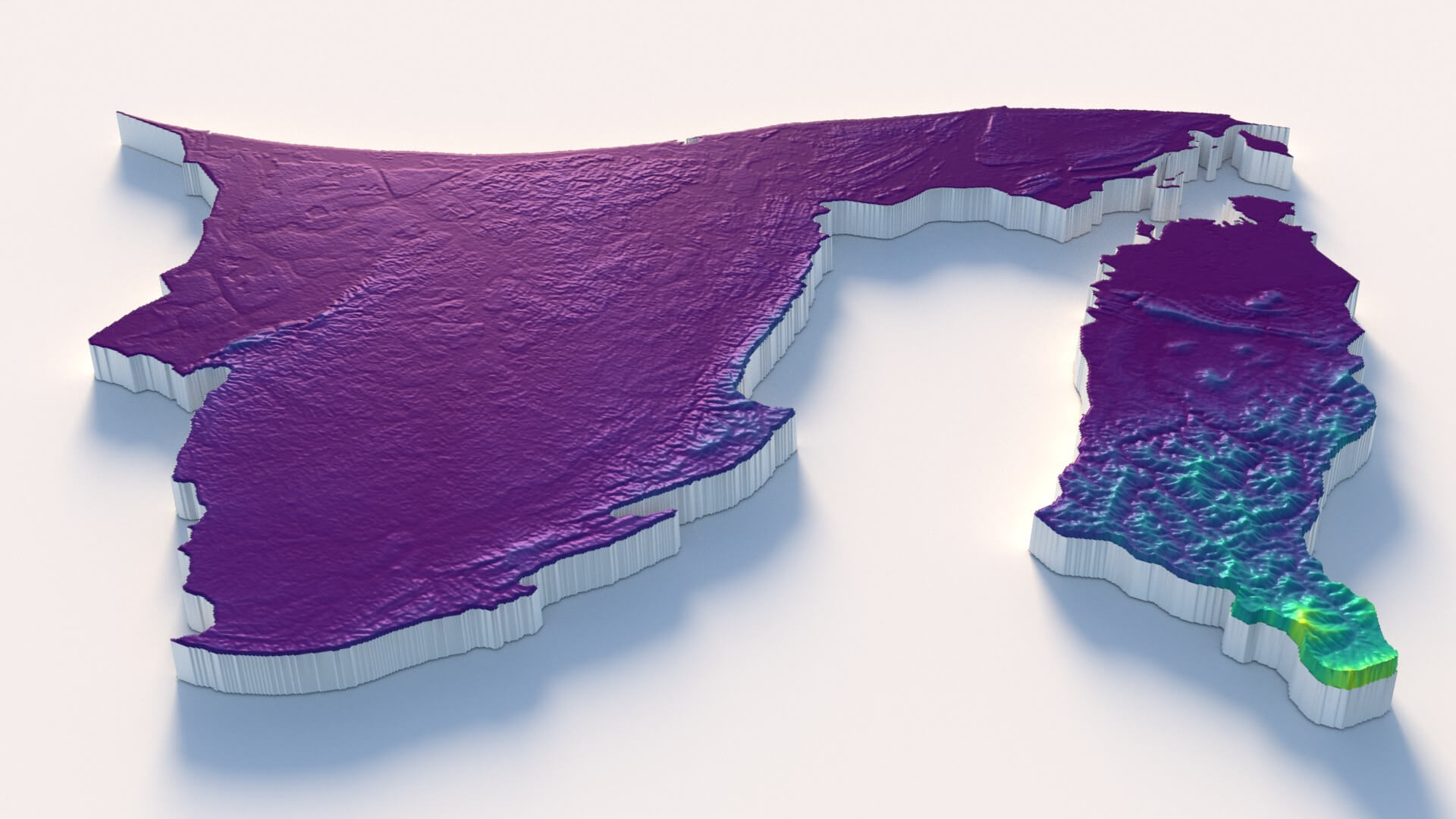 Brunei Terrain Map - 3D Model by 3dstudio