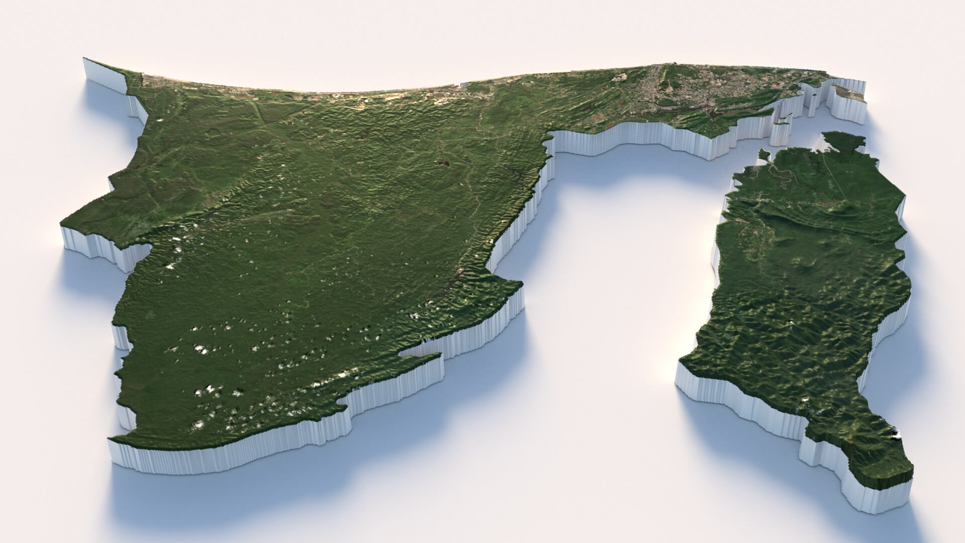 Brunei Terrain Map - 3D Model by 3dstudio