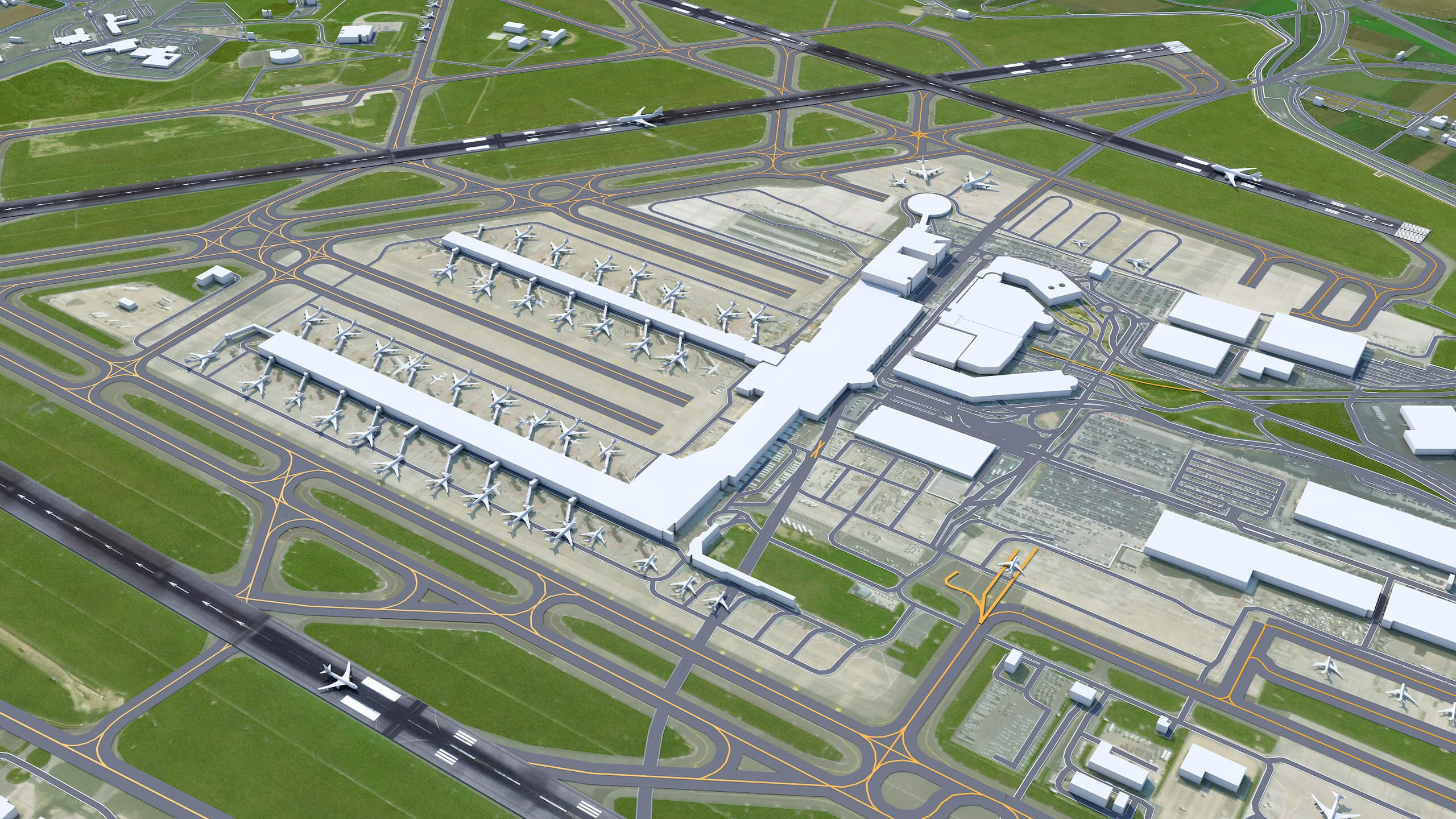 Brussels Airport - 3D Model by 3dstudio