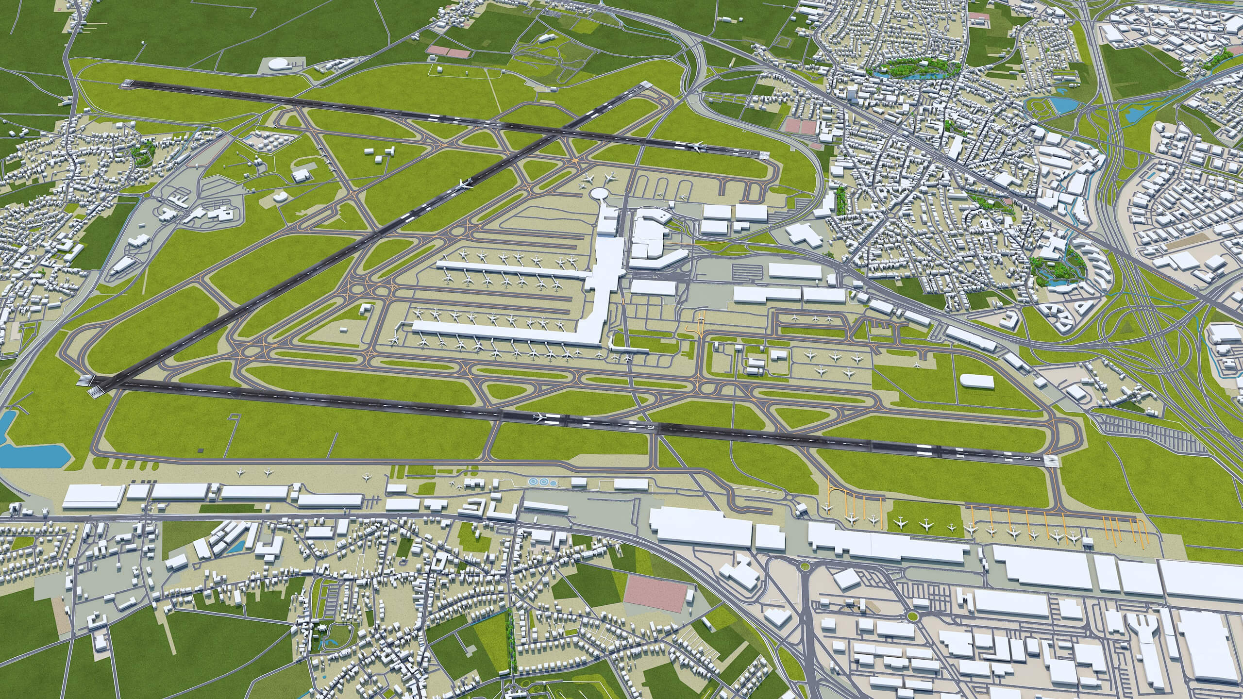 Brussels Airport - 3D Model by 3dstudio