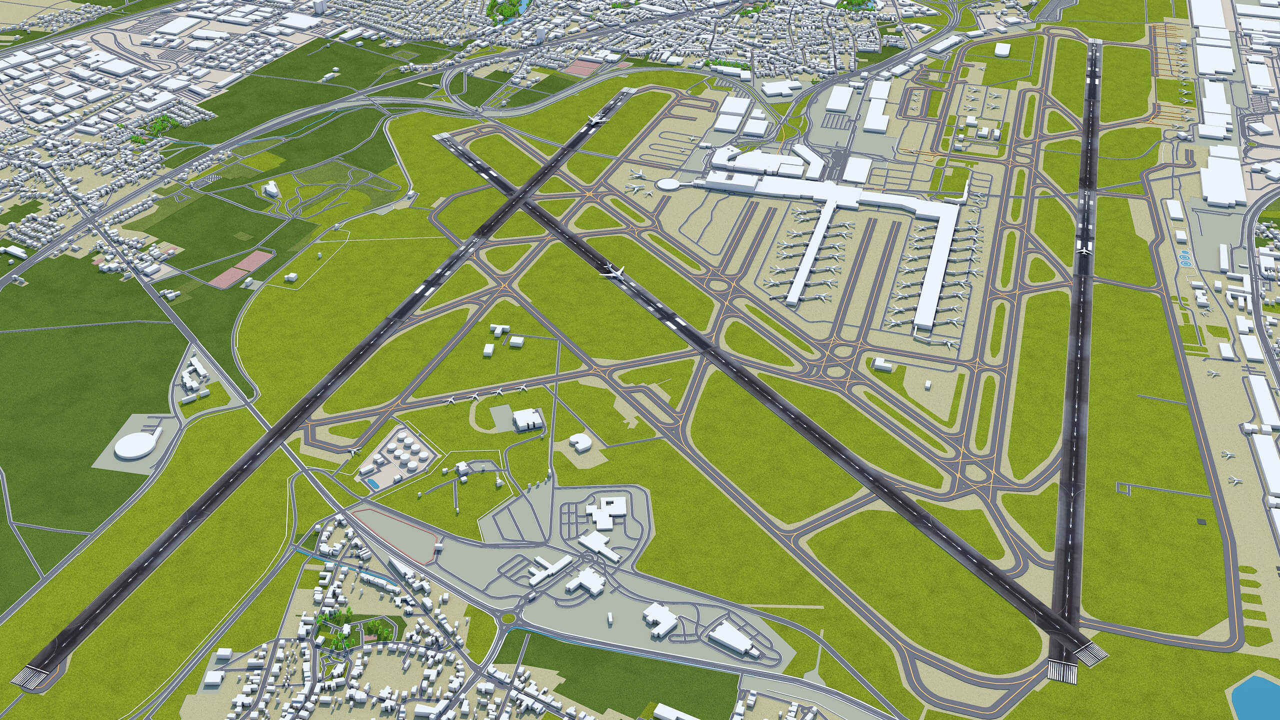 Brussels Airport - 3D Model by 3dstudio