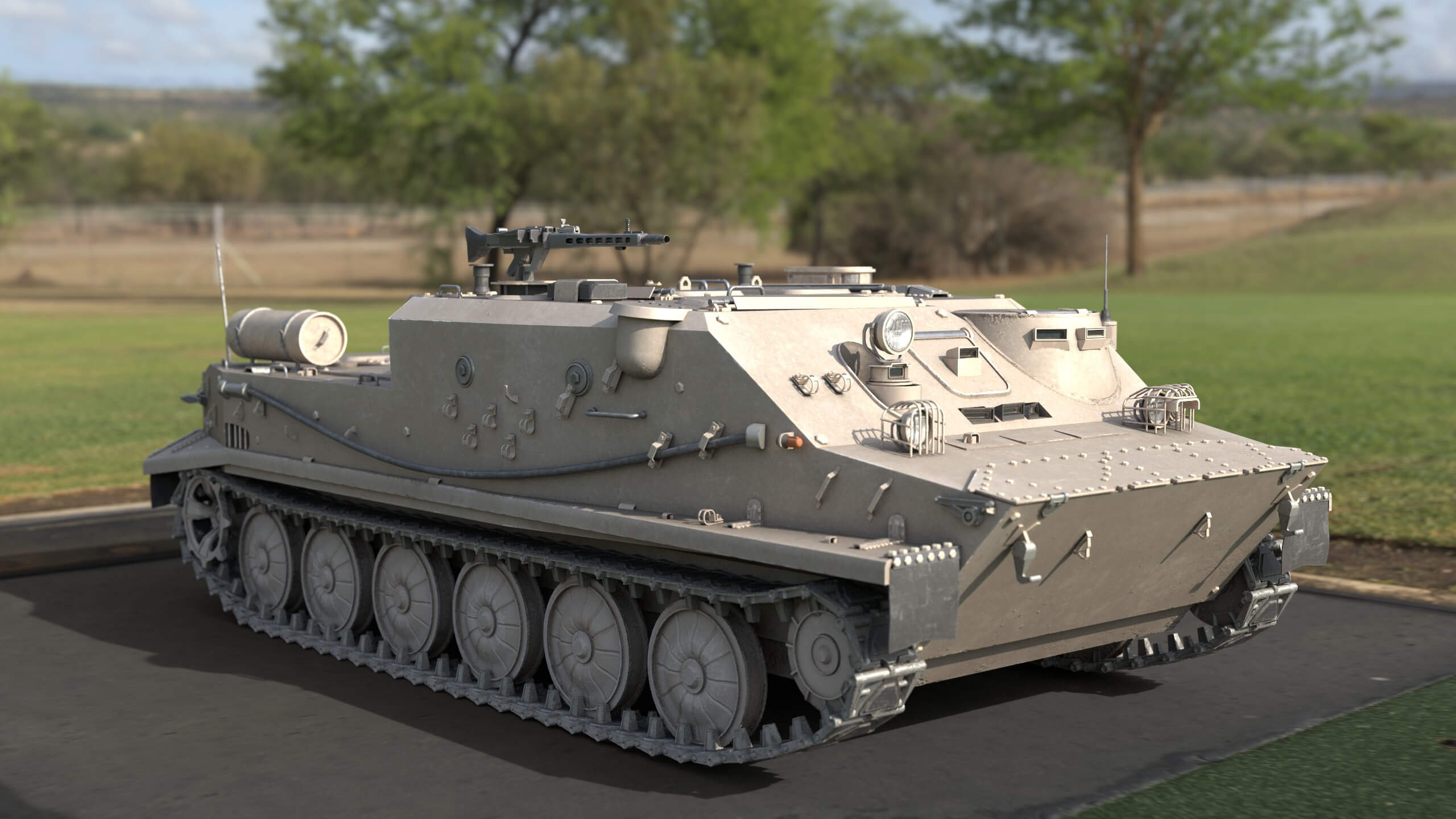 BTR 50 Amphibious Armored Tank - 3D Model by 3dstudio