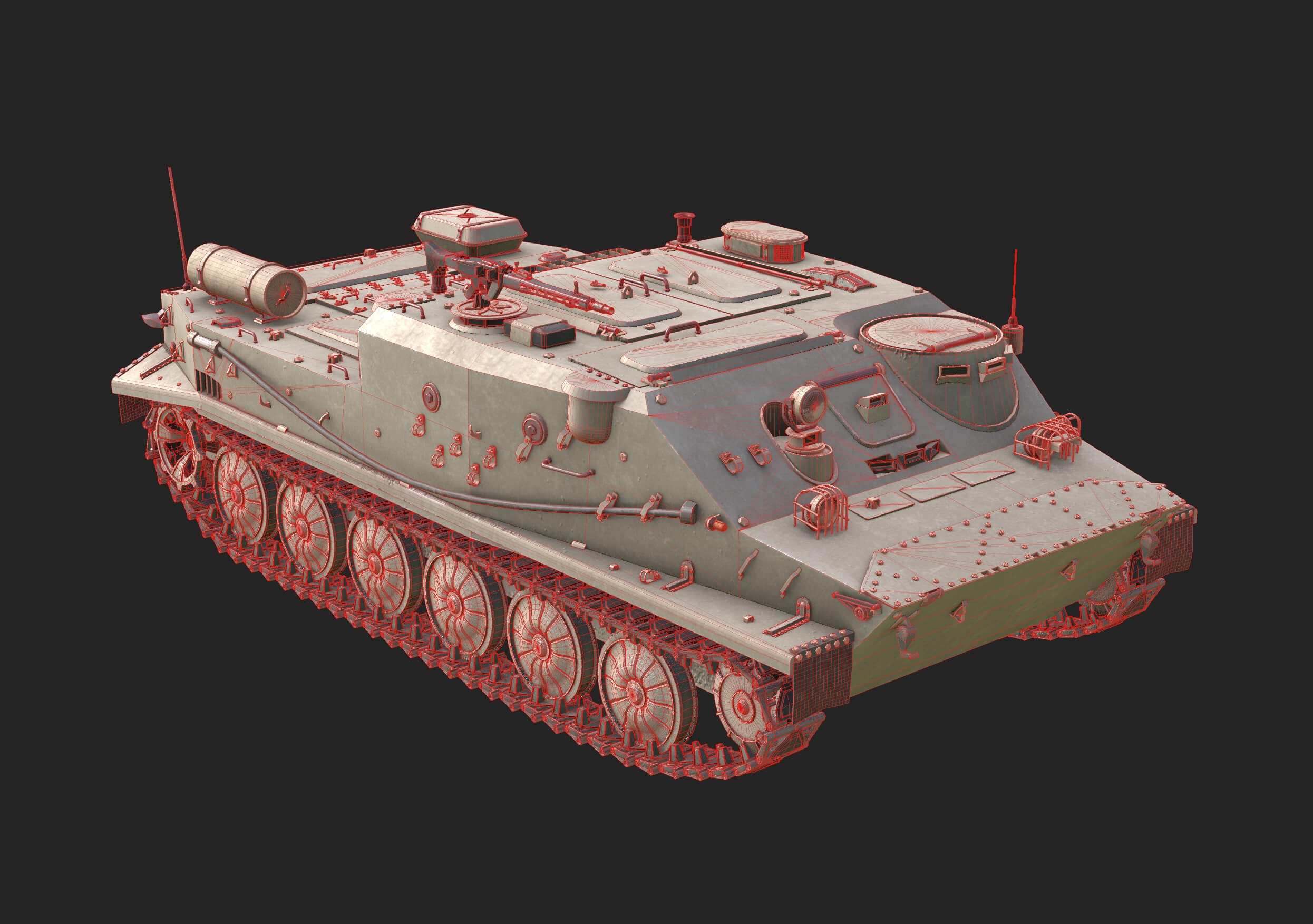 BTR 50 Amphibious Armored Tank - 3D Model by 3dstudio