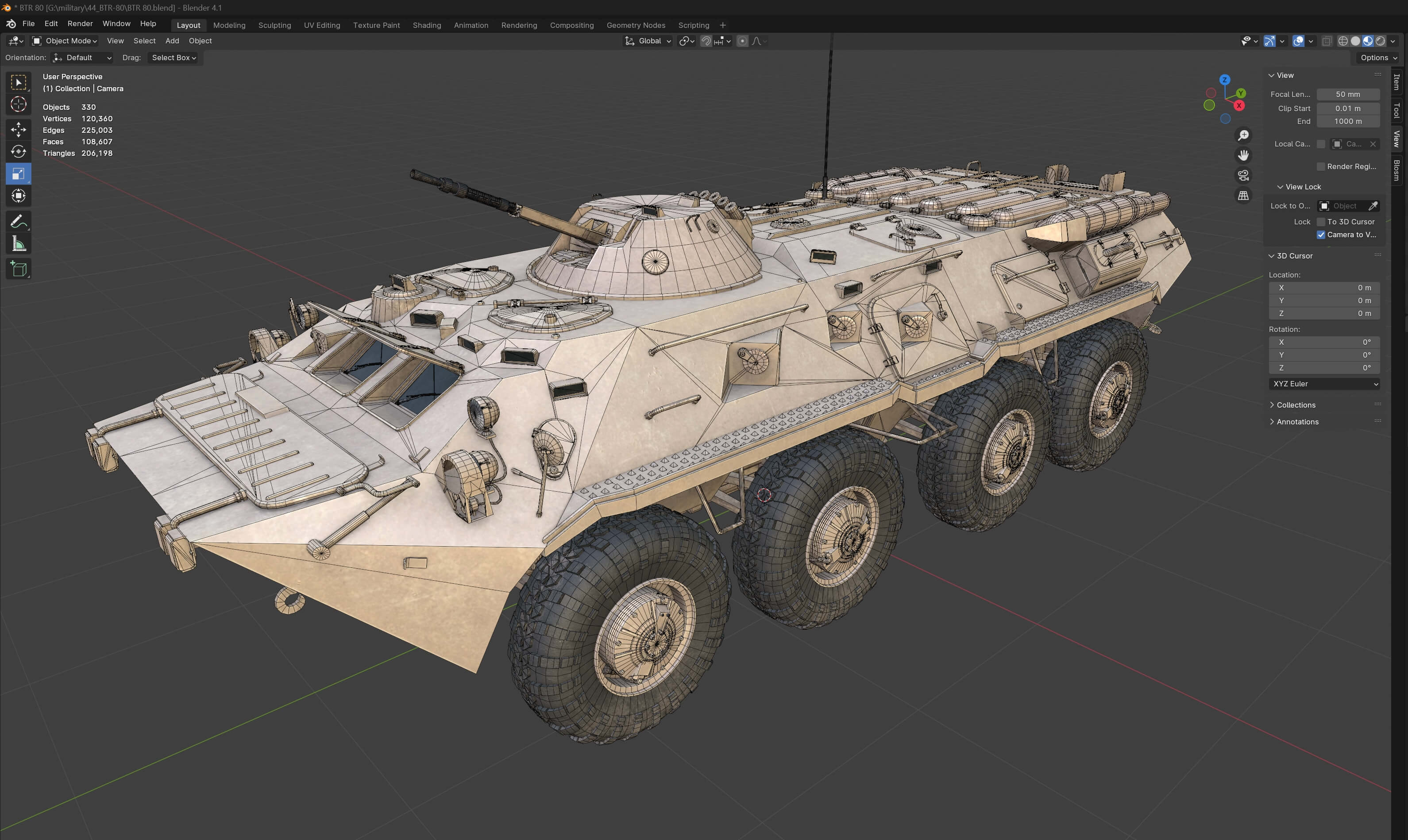 BTR 80 Armored Personnel Carrier - 3D Model by 3dstudio