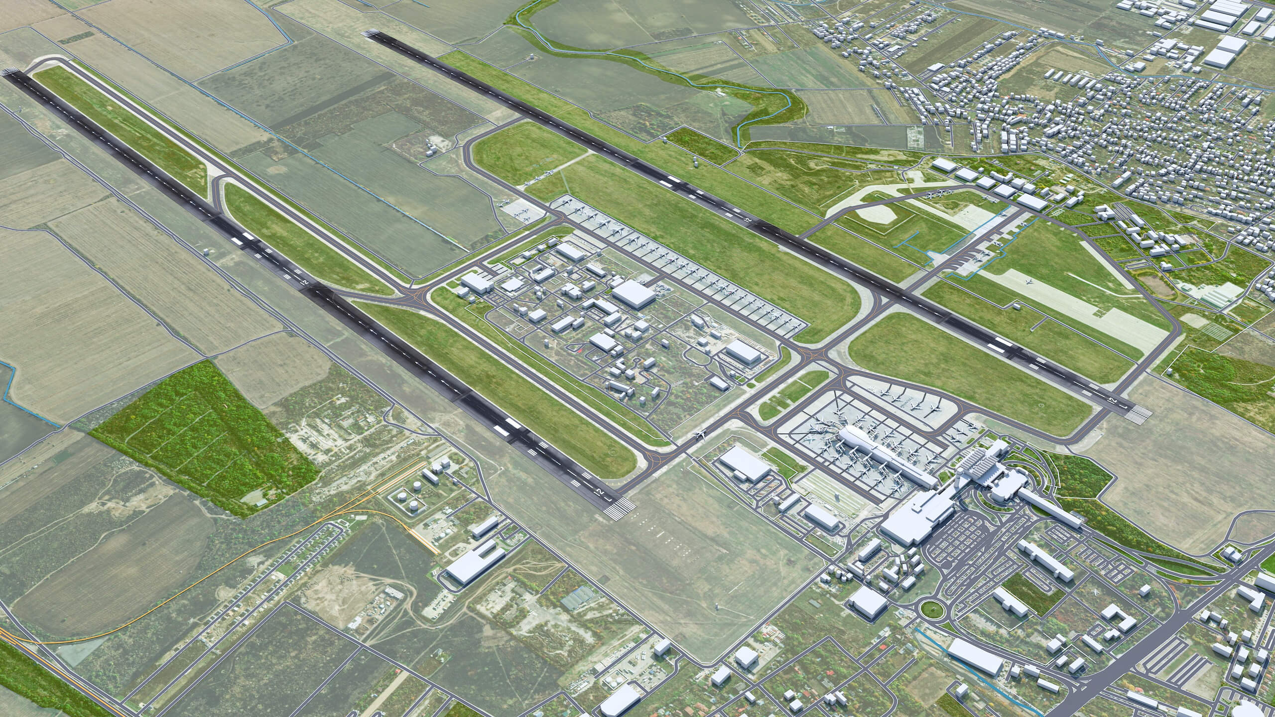 Bucharest Henri Coanda Airport - 3D Model by 3dstudio