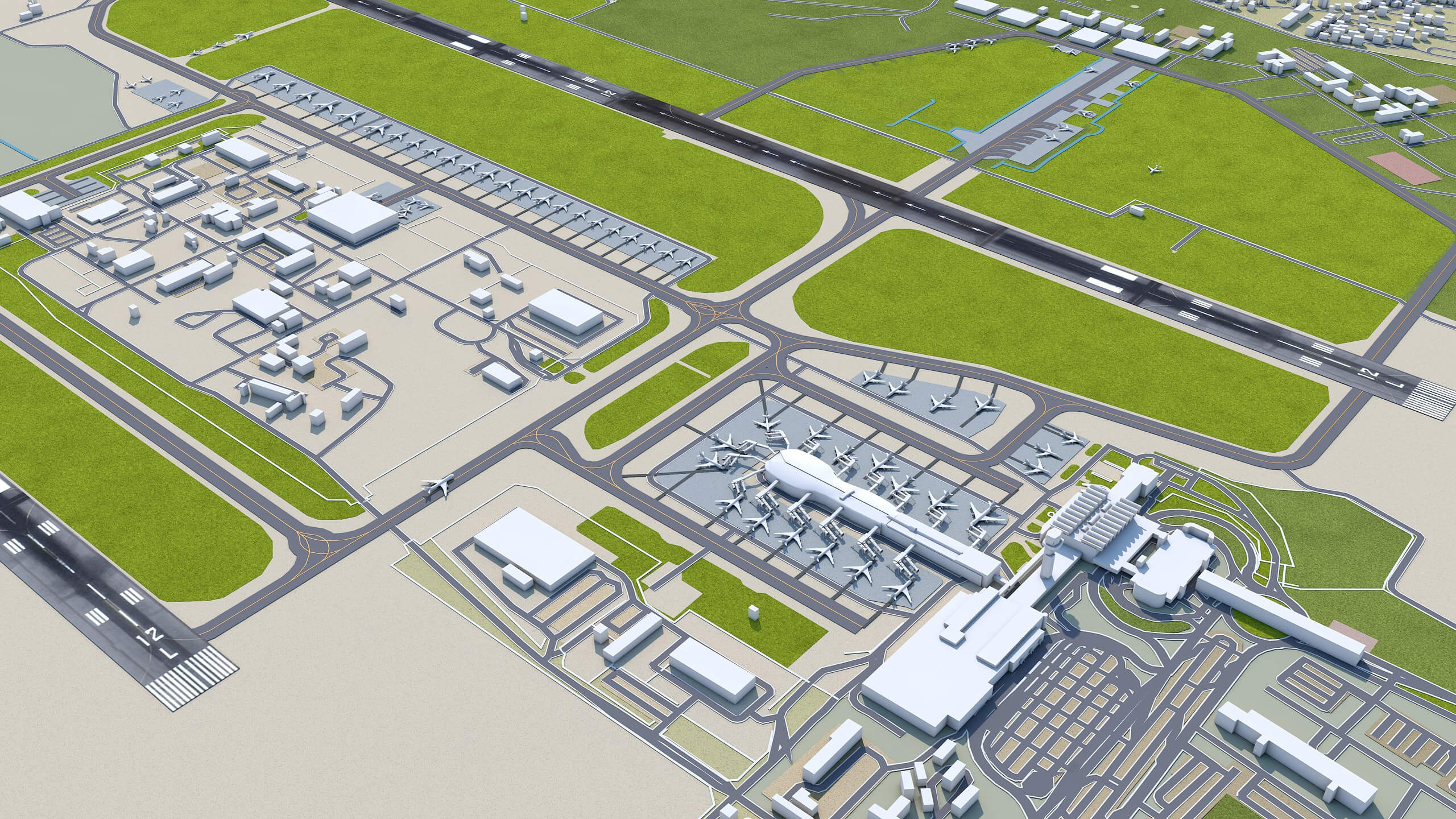 Bucharest Henri Coanda Airport - 3D Model by 3dstudio