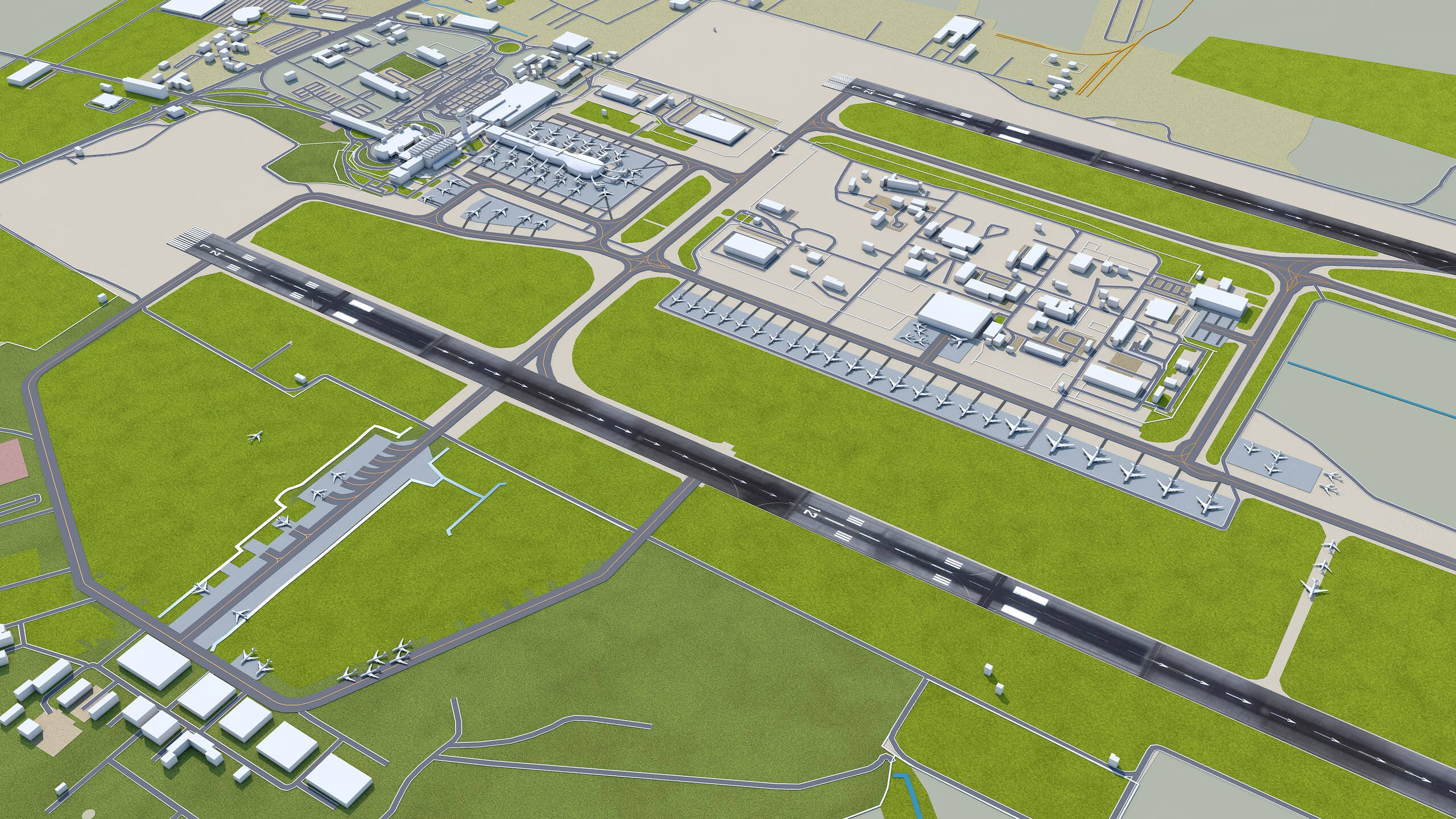 Bucharest Henri Coanda Airport - 3D Model by 3dstudio