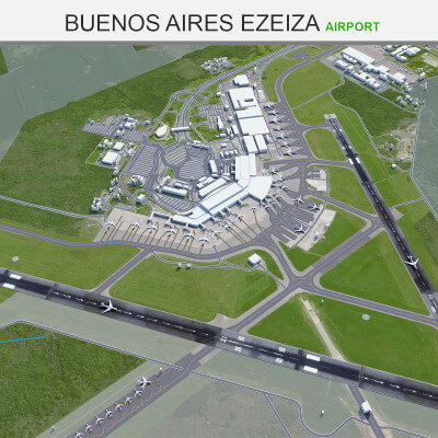 Buenos Aires Ezeiza Airport - 3D Model by 3dstudio