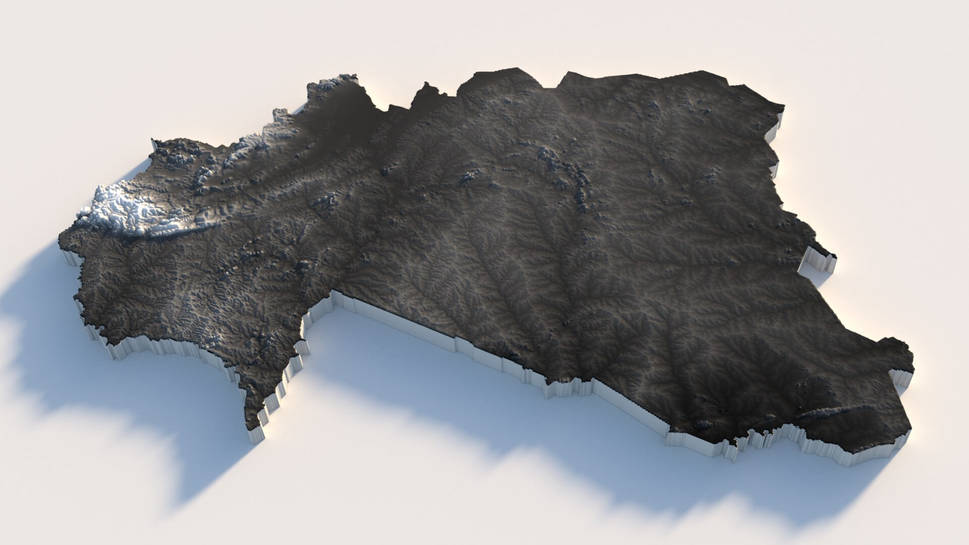 Burkina Faso Terrain Map - 3D Model by 3dstudio
