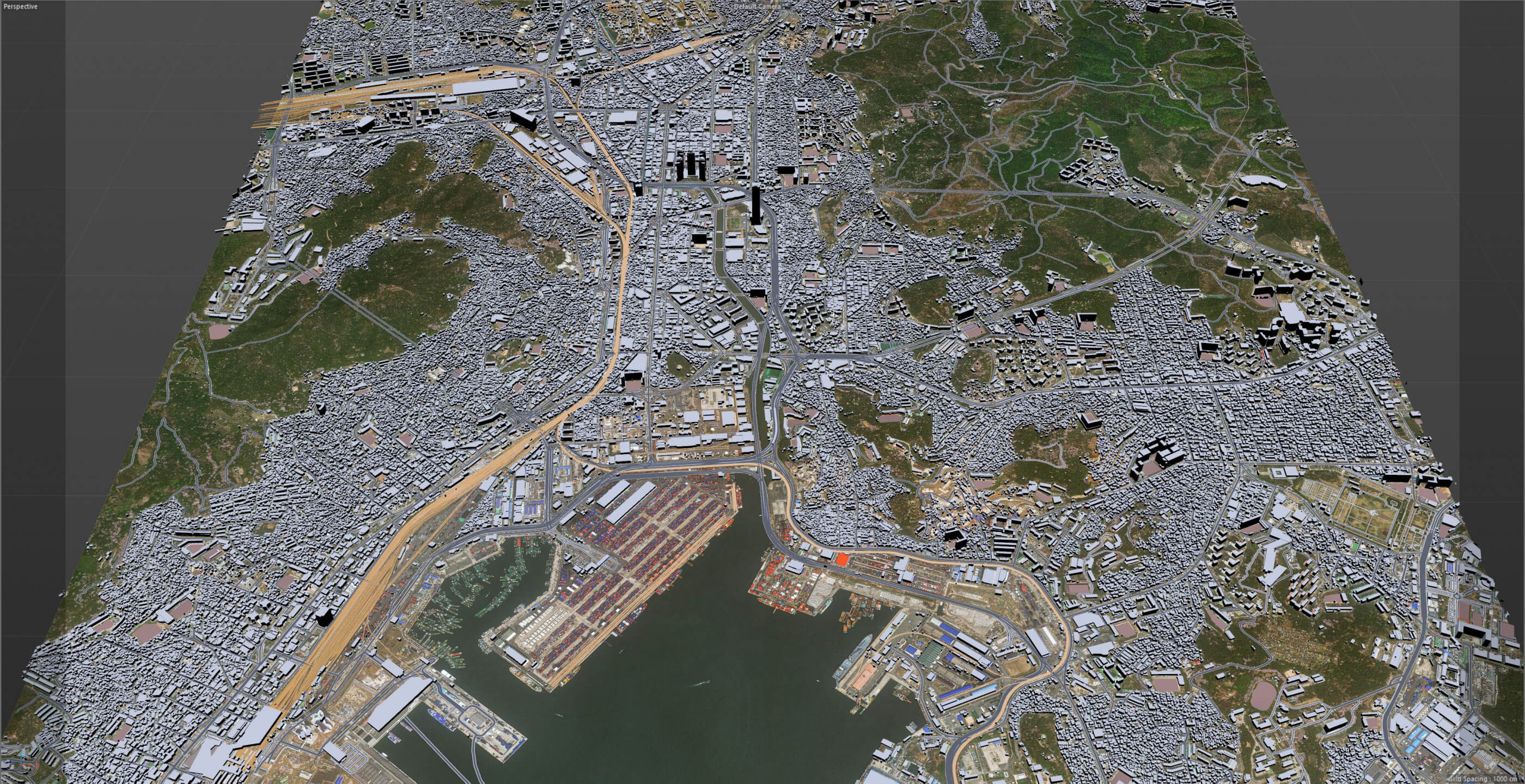 Busan Downtown City South Korea 8km - 3D Model by 3dstudio