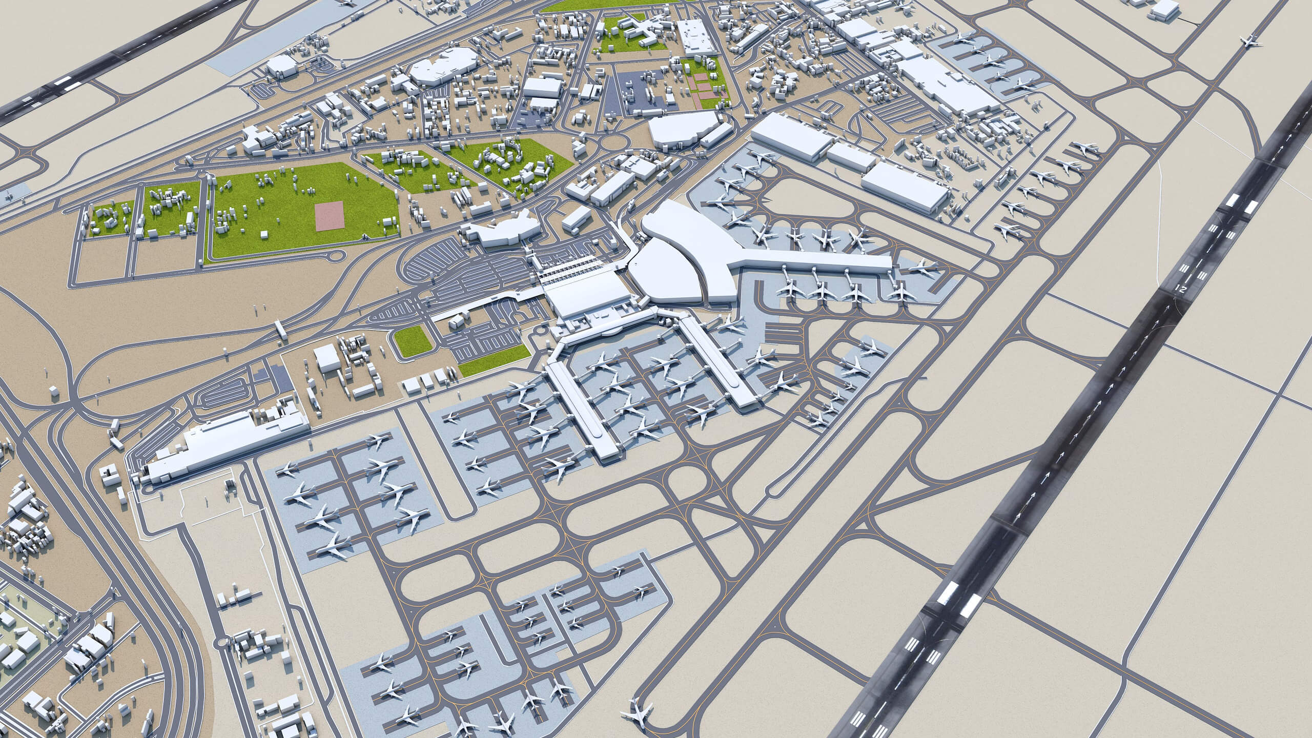 Cairo Airport - 3D Model by 3dstudio