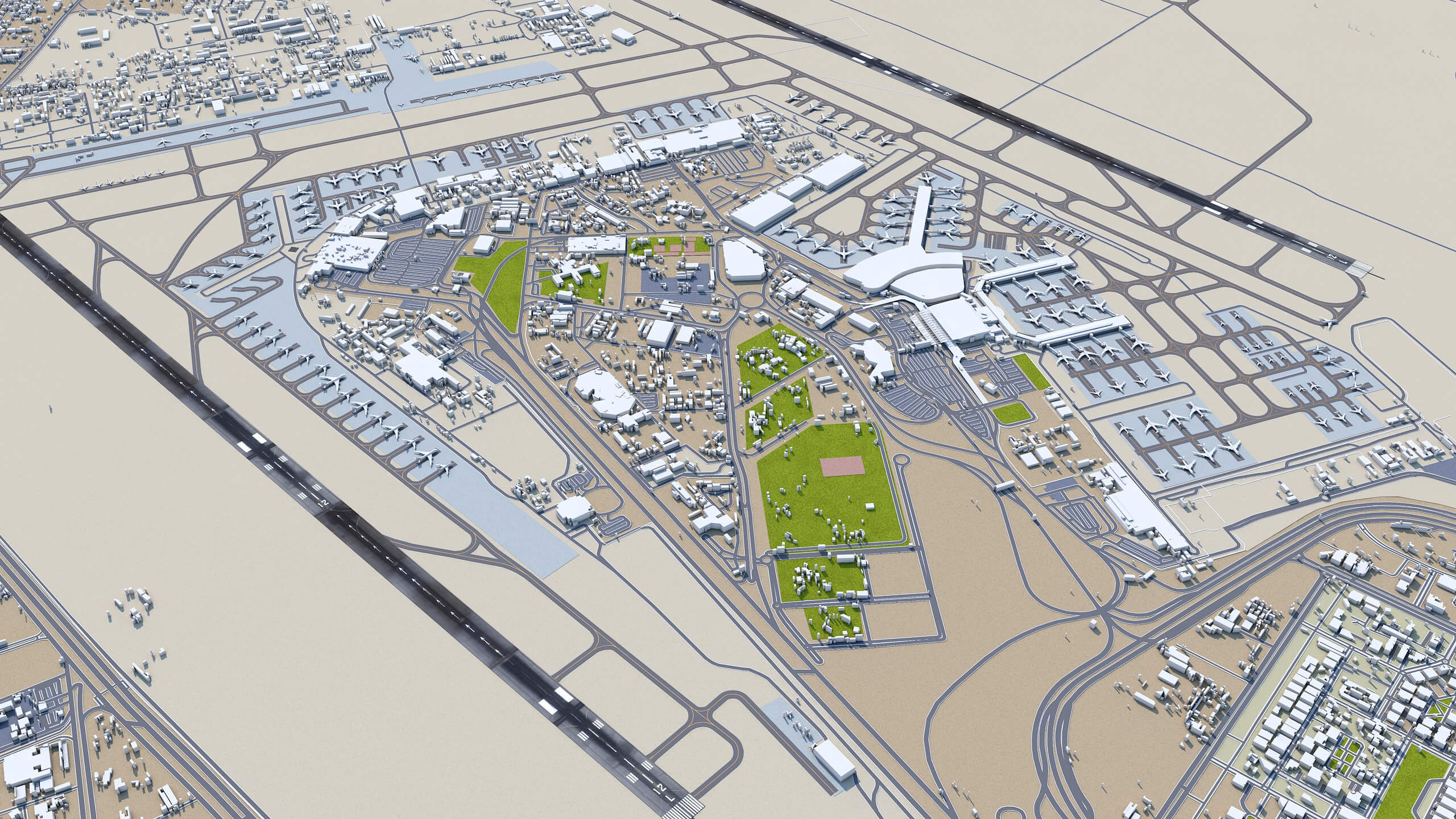 Cairo Airport - 3D Model by 3dstudio