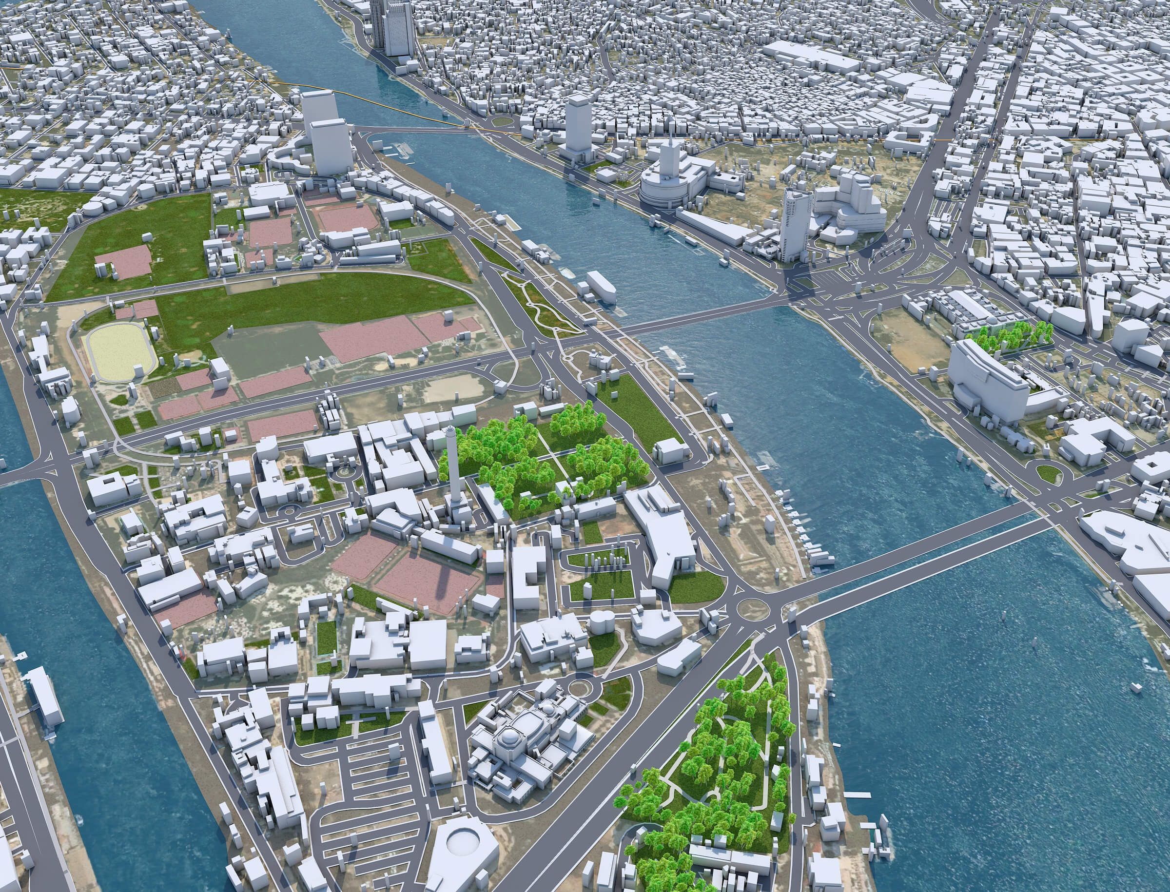 Cairo Downtown City Egypt 10km - 3D Model by 3dstudio