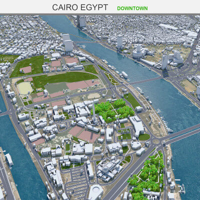 Cairo Downtown City Egypt 10km - 3D Model by 3dstudio