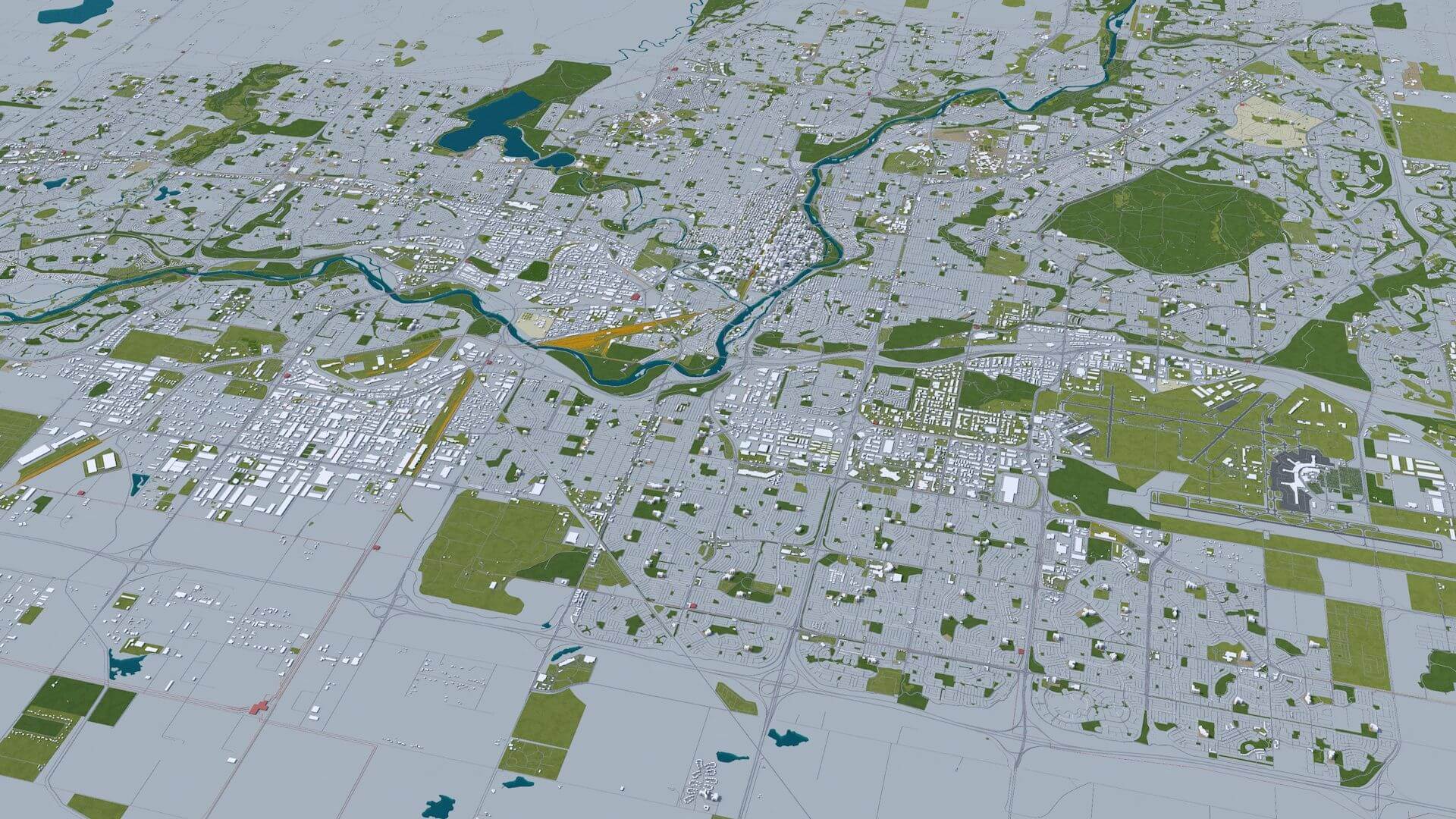 Calgary Canada 60km - 3D Model by 3dstudio