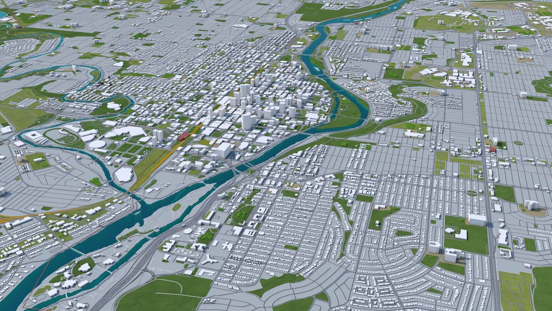 Calgary Canada 60km - 3D Model by 3dstudio