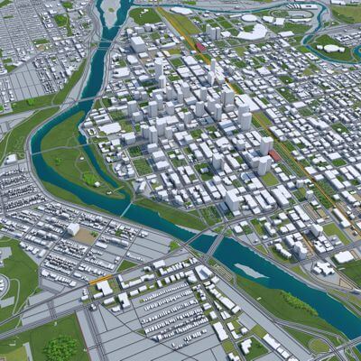 Calgary Canada 60km - 3D Model by 3dstudio