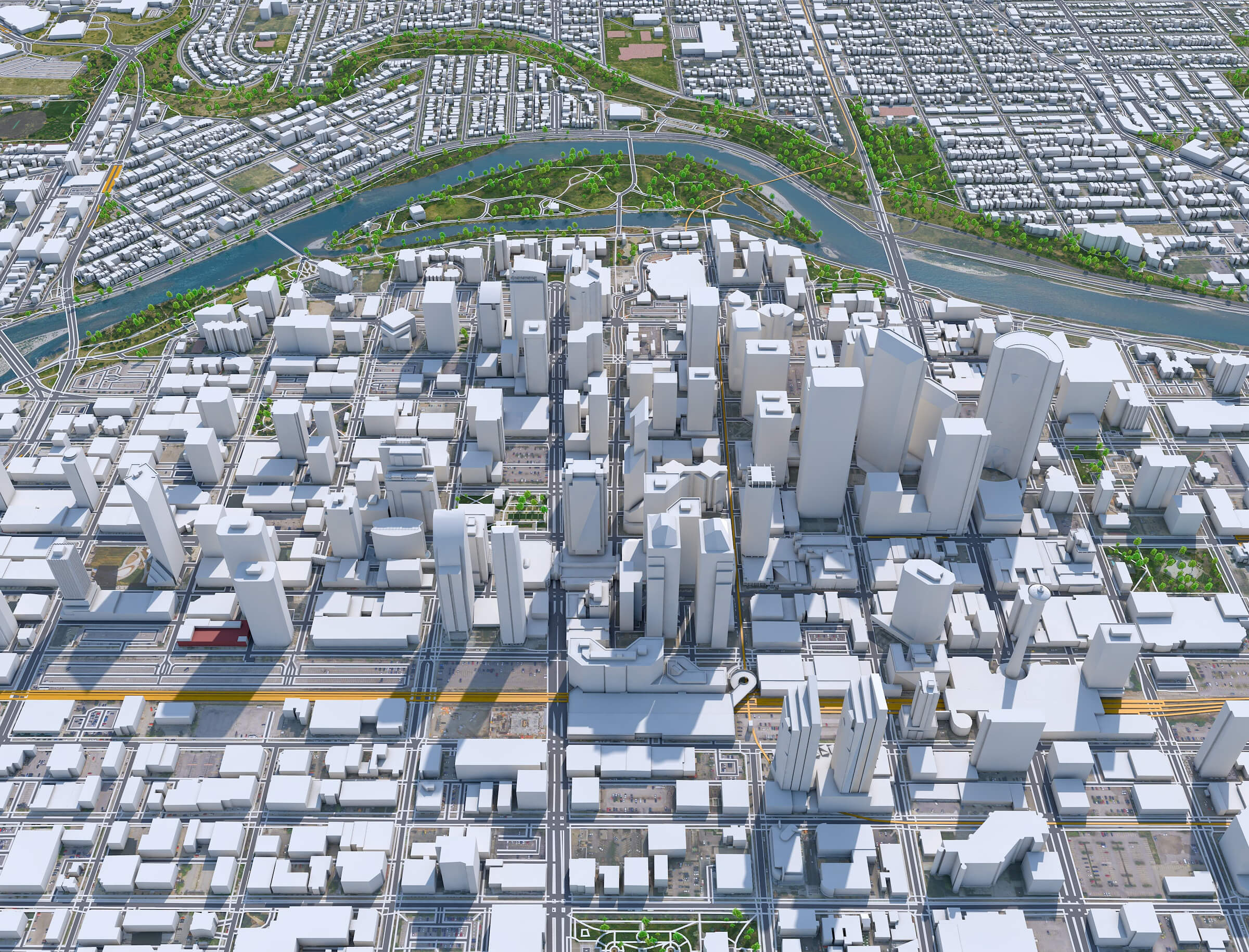 Calgary, Canada 60km - 3D Model by 3dstudio